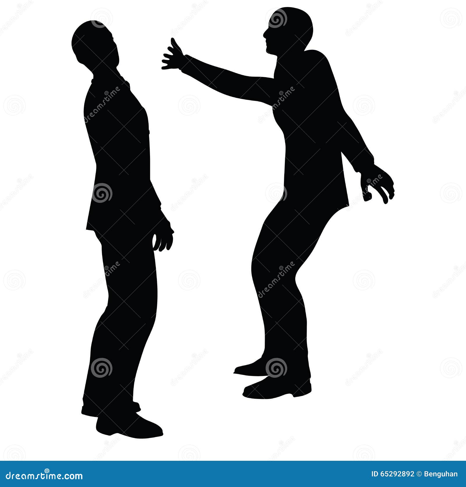 EPS 10 Vector Illustration in Silhouette of Businessman Slap Stock ...
