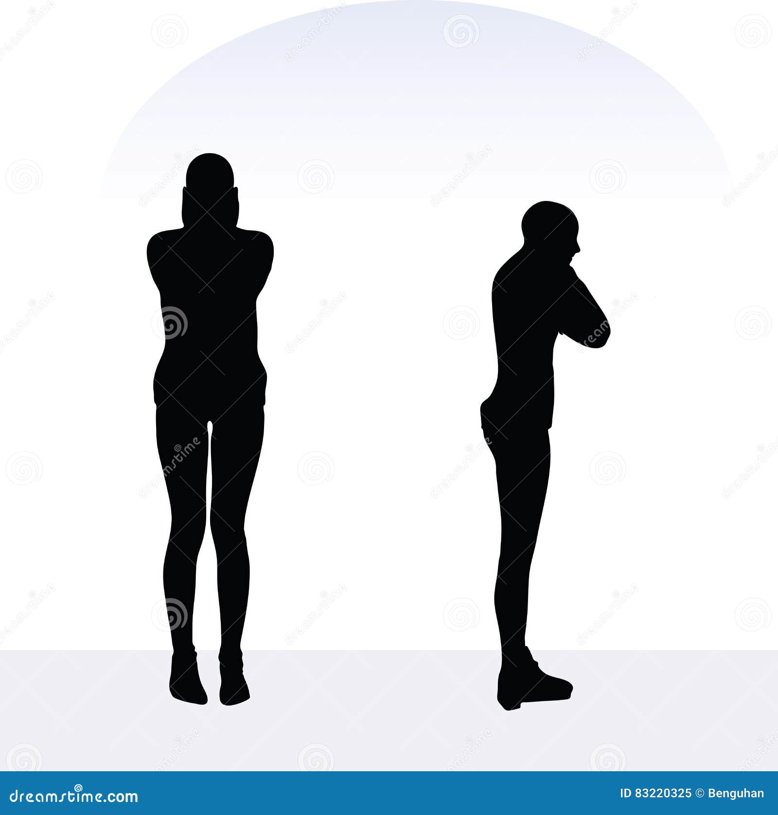 EPS 10 Vector Illustration of Woman in Anxious Pose on White Background ...