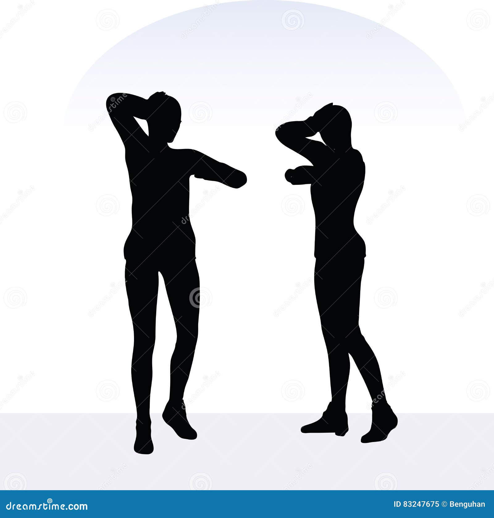 EPS 10 Vector Illustration of Woman in Anxious Pose on White Background ...
