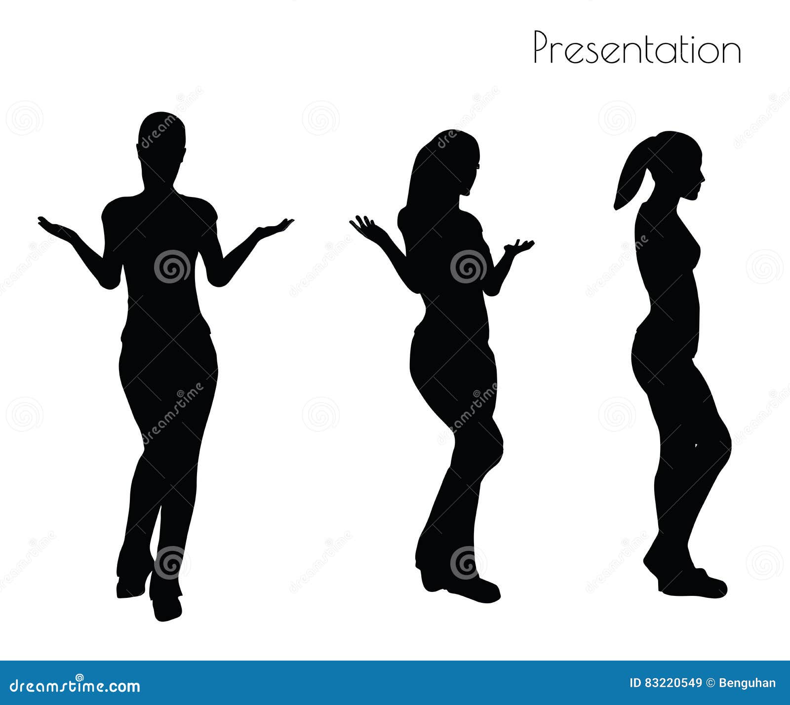 EPS 10 Vector Illustration of Woman in Presentation Pose on White ...