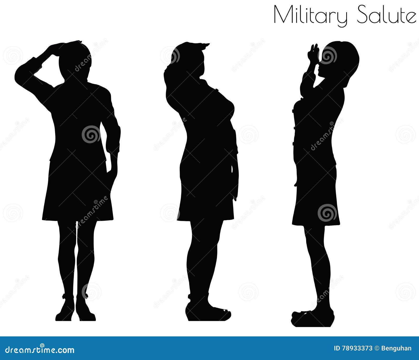 EPS 10 Vector Illustration of a Woman in Salute Pose on White ...