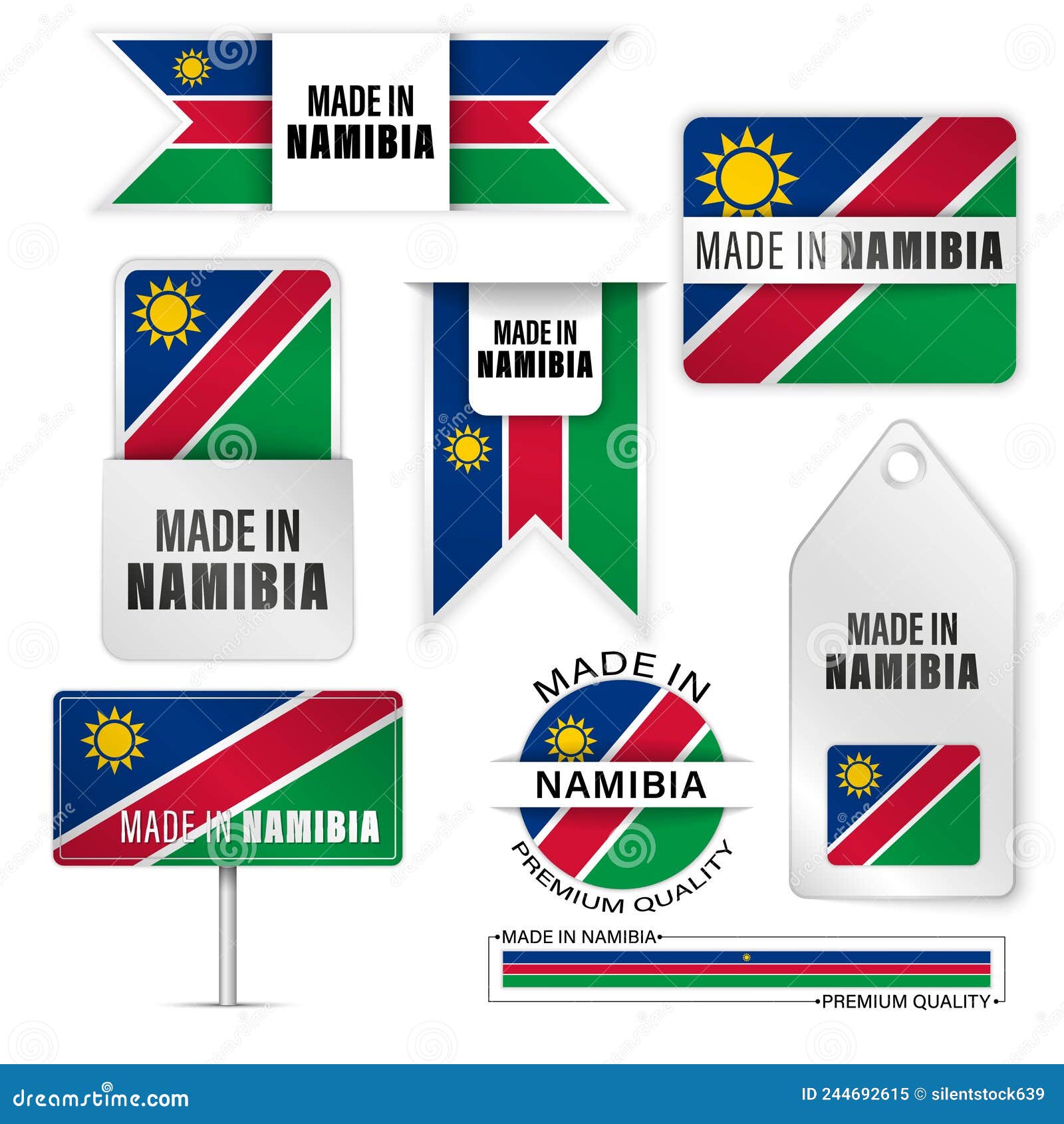 EPS10 Vector Patriotic Background with Namibia Flag Colors. Stock ...