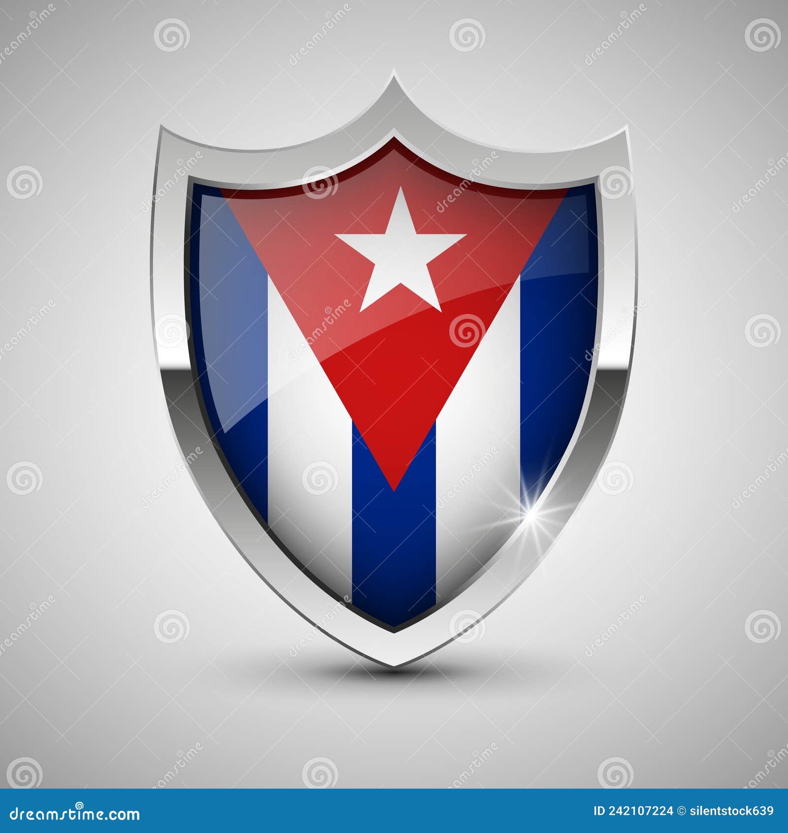 EPS10 Vector Patriotic Shield with Flag of Cuba Stock Vector ...