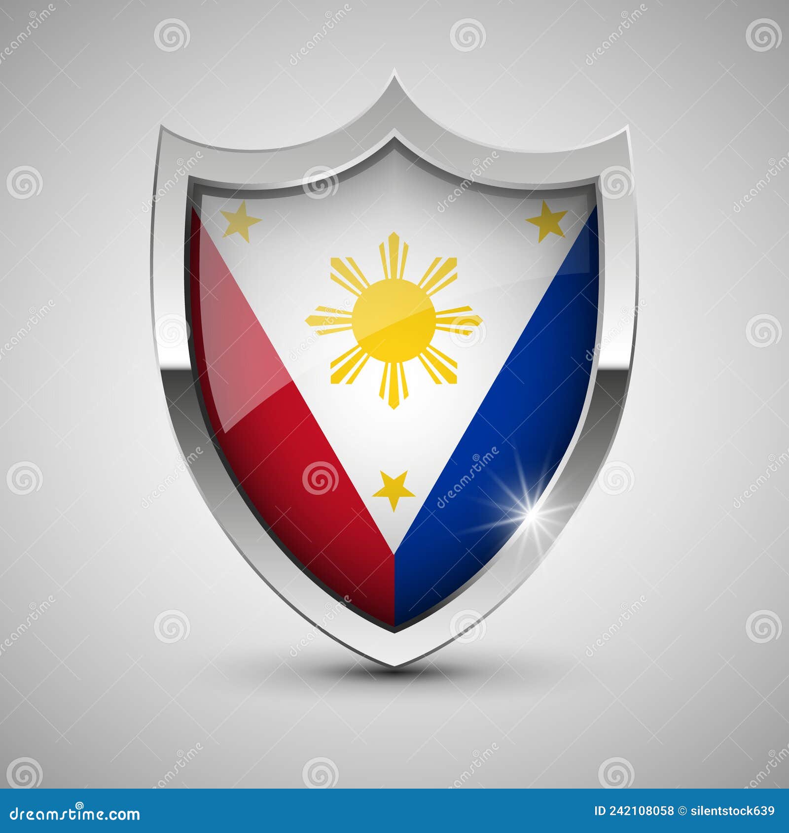 EPS10 Vector Patriotic Shield with Flag of Philippines Stock Vector ...