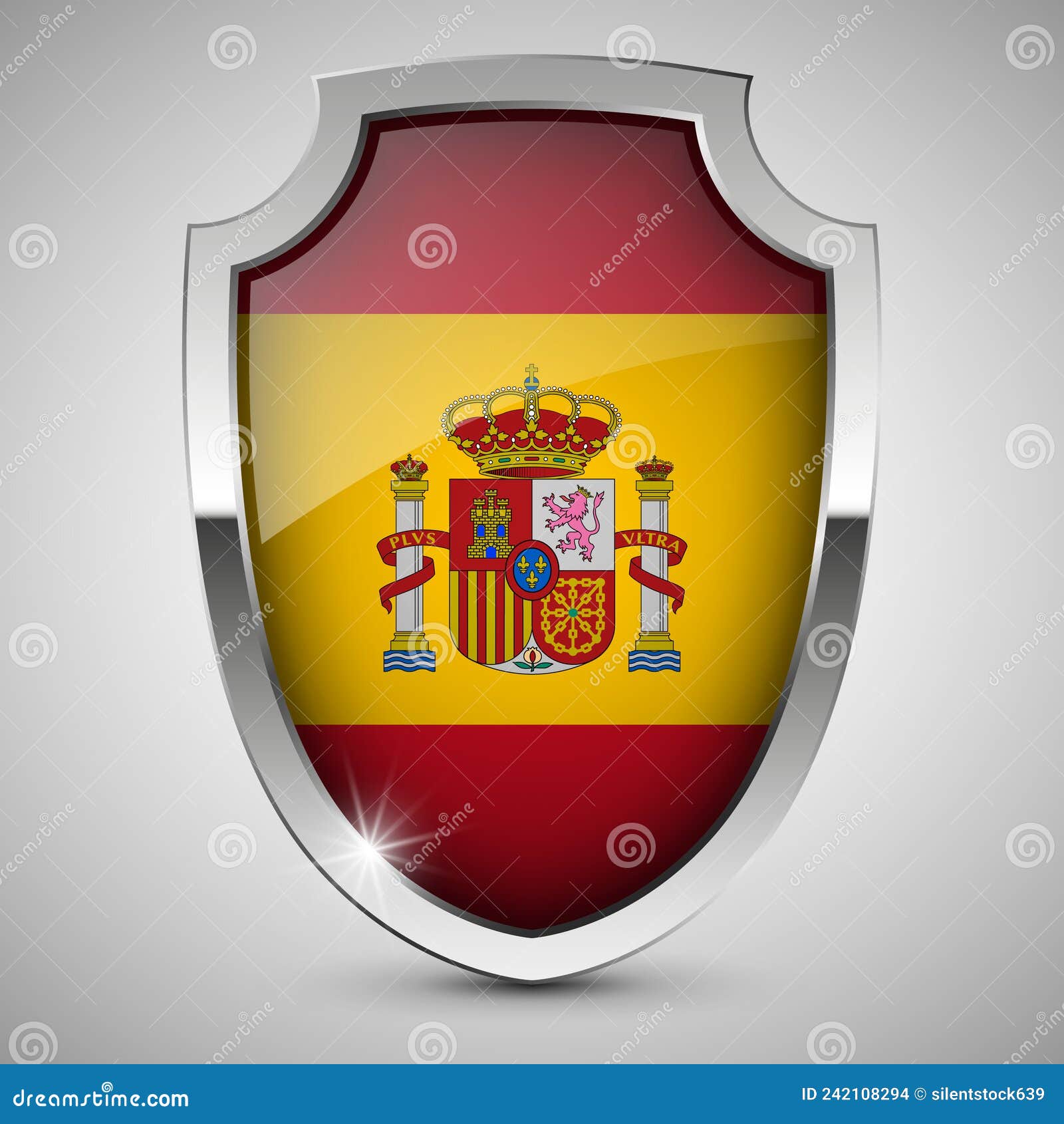 EPS10 Vector Patriotic Shield with Flag of Spain Stock Vector ...