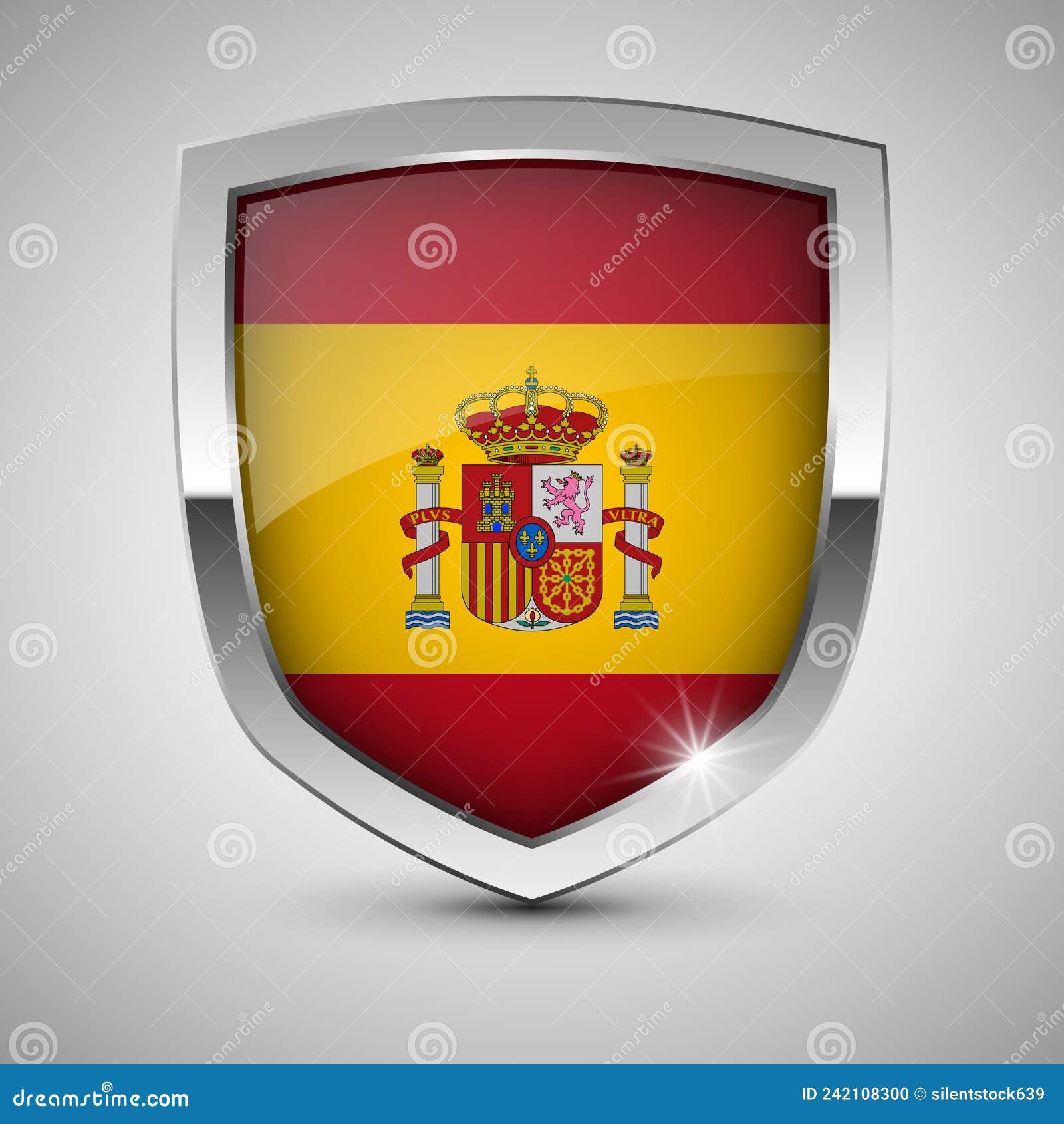 EPS10 Vector Patriotic Shield with Flag of Spain Stock Vector ...