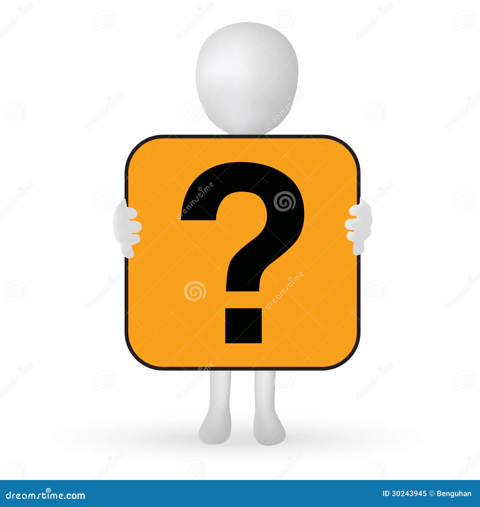 Small 3d Man Hands Holding a Question Mark Stock Vector - Illustration ...