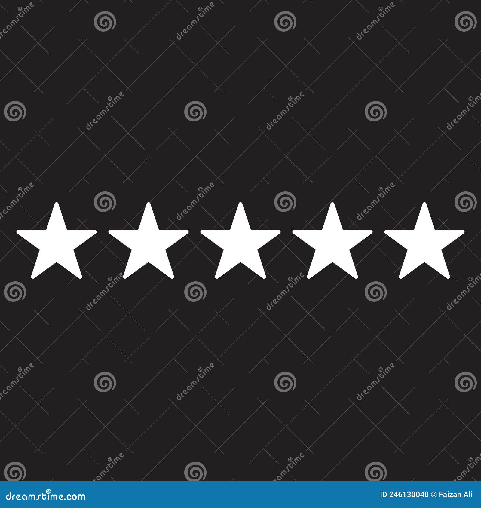 Eps10 Vector White Five Stars Rating Solid Icon Stock Vector ...