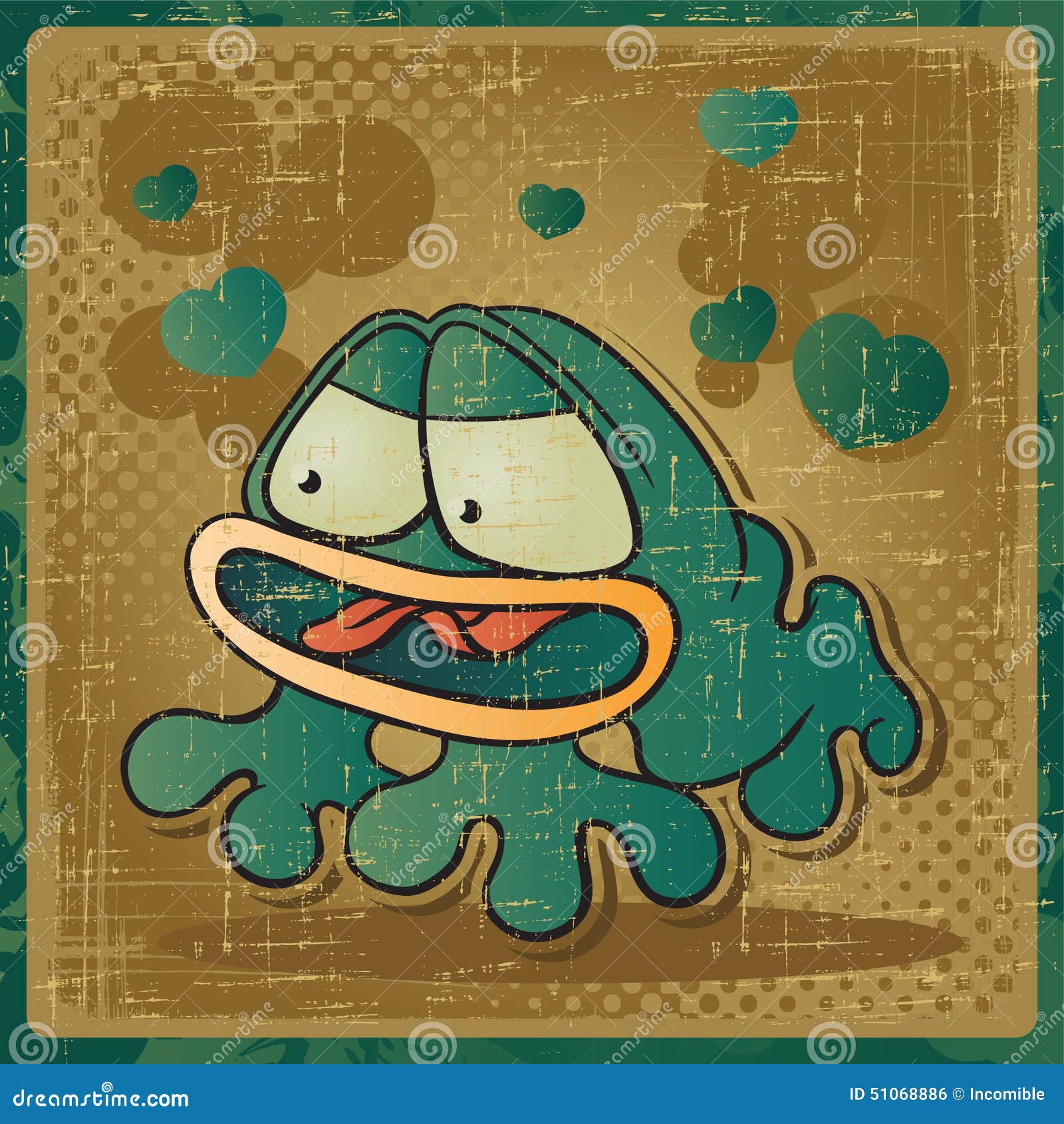 EPS 8 Vintage Background with Vector Frog Stock Vector - Illustration ...