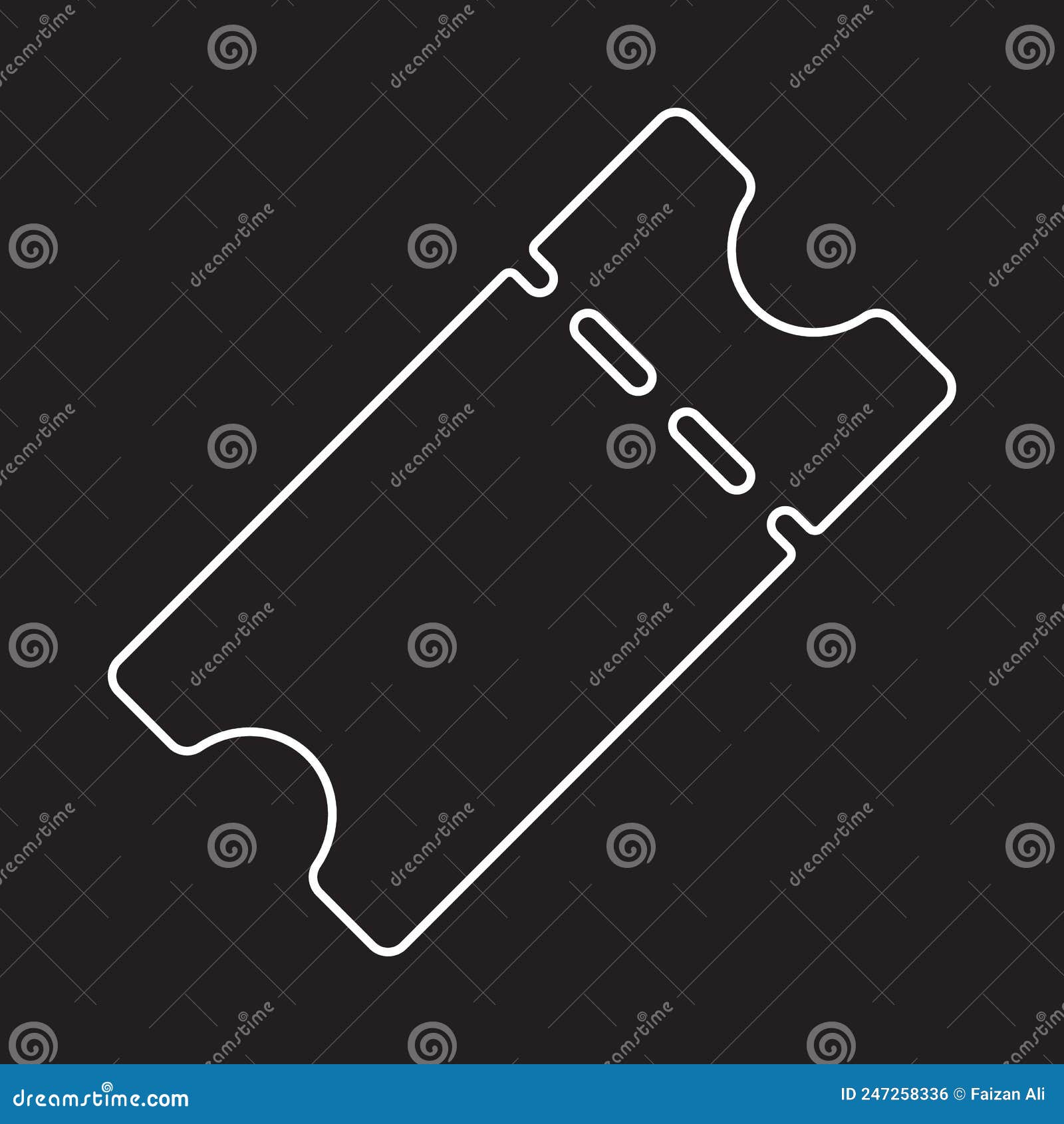 Eps10 White Vector Ticket Line Icon Stock Illustration - Illustration ...