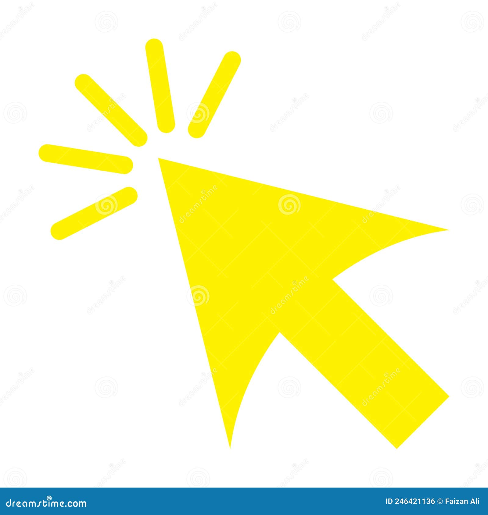 Eps10 Yellow Vector Pointer or Cursor Solid Icon Stock Vector ...