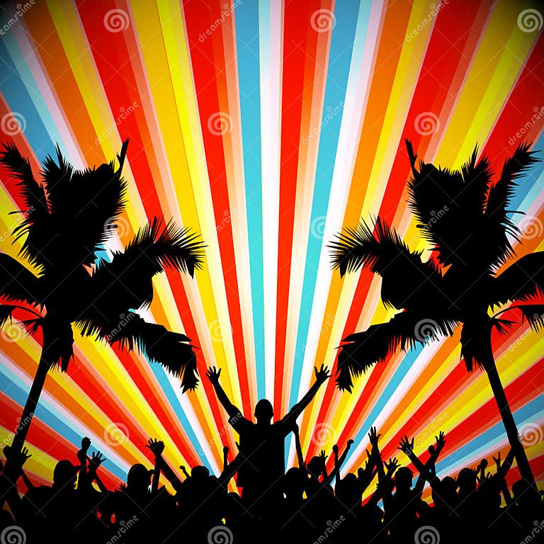 EPS10 Retro Party People Vector Background Stock Illustration ...