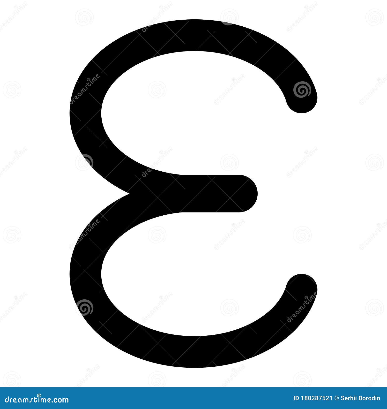 Epsilon Greek Symbol Small Letter Lowercase Font Icon Black Color Vector Illustration Flat Style
