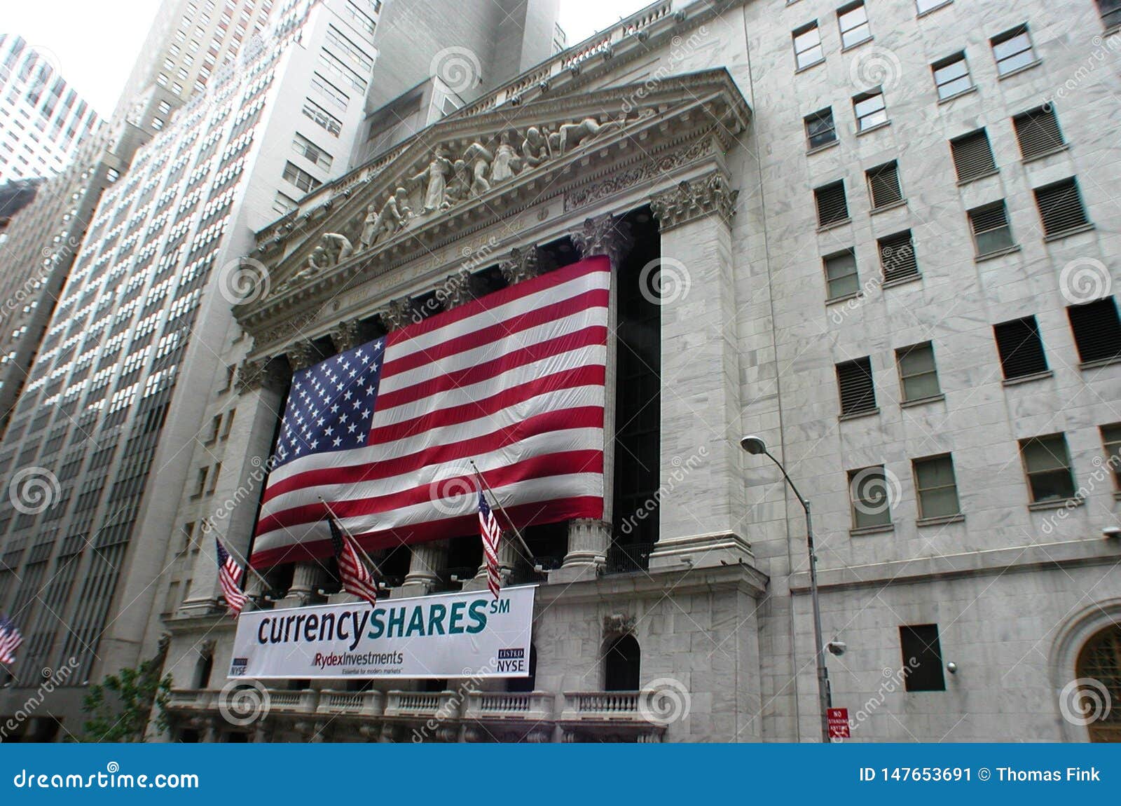 The New York Stock Exchange with American Flag Editorial Photo - Image ...