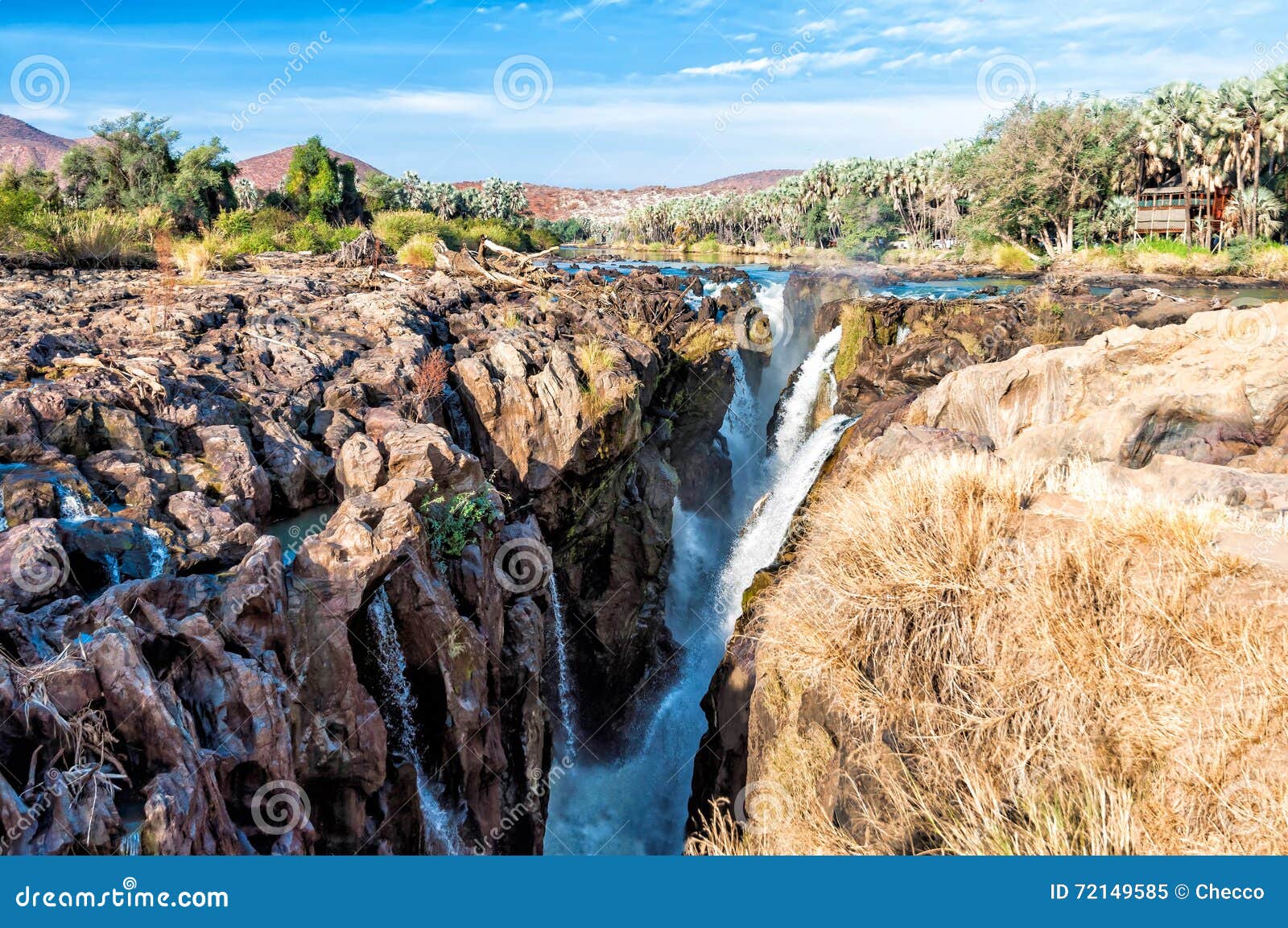 Epupa Falls on the Border of Namibia and Angola Stock Image - Image of ...