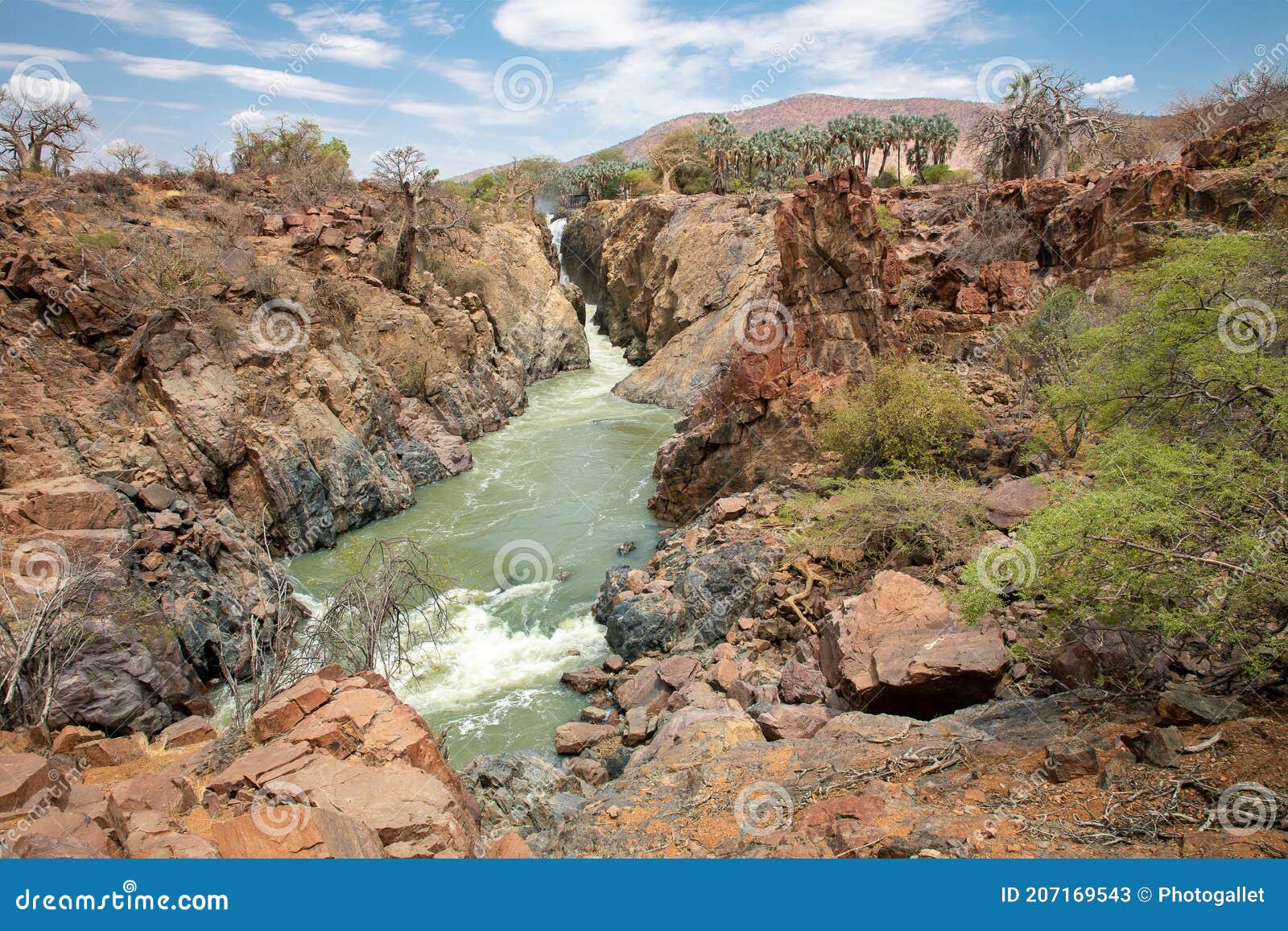 Epupa Falls on the Kuene River, Namibia Stock Image - Image of ...