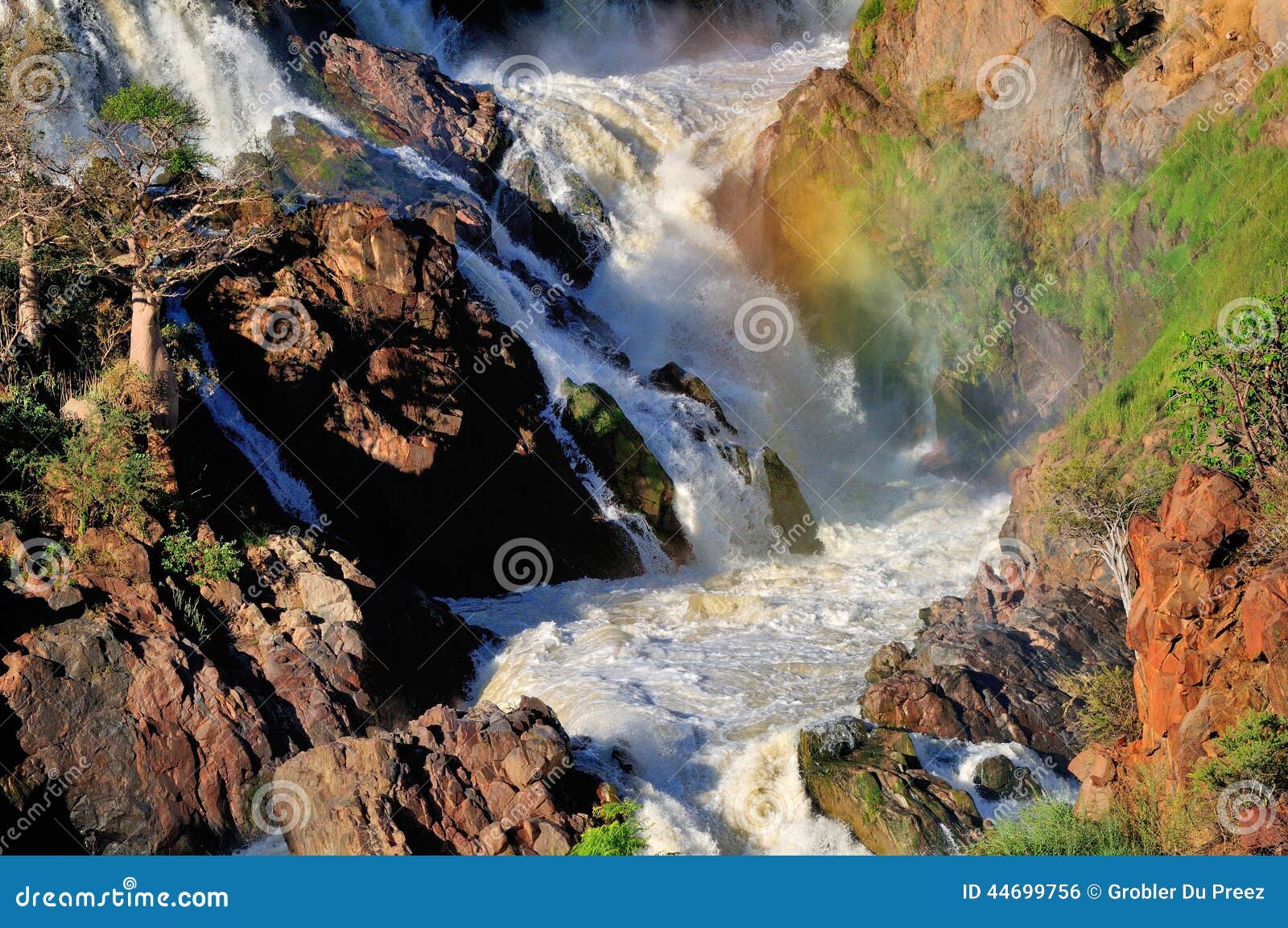 Epupa Waterfalls in on the Border of Angola and Namibia Stock Photo ...