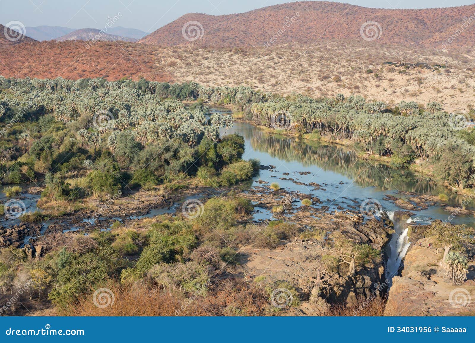 Epupa waterfalls stock photo. Image of kunene, gorge - 34031956