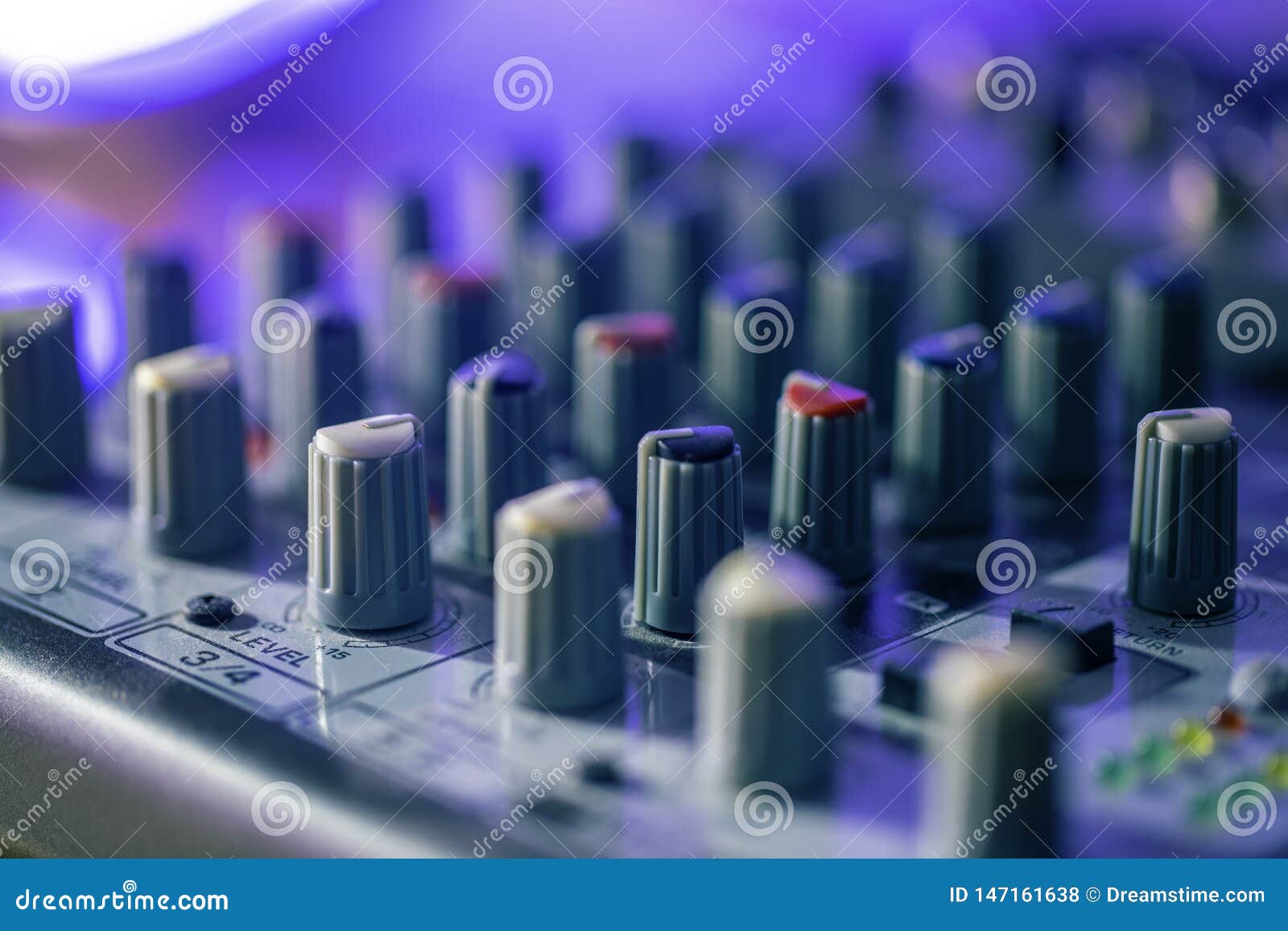 Eq Controls on a Home Studio Mixing Desk Stock Photo - Image of mackie ...