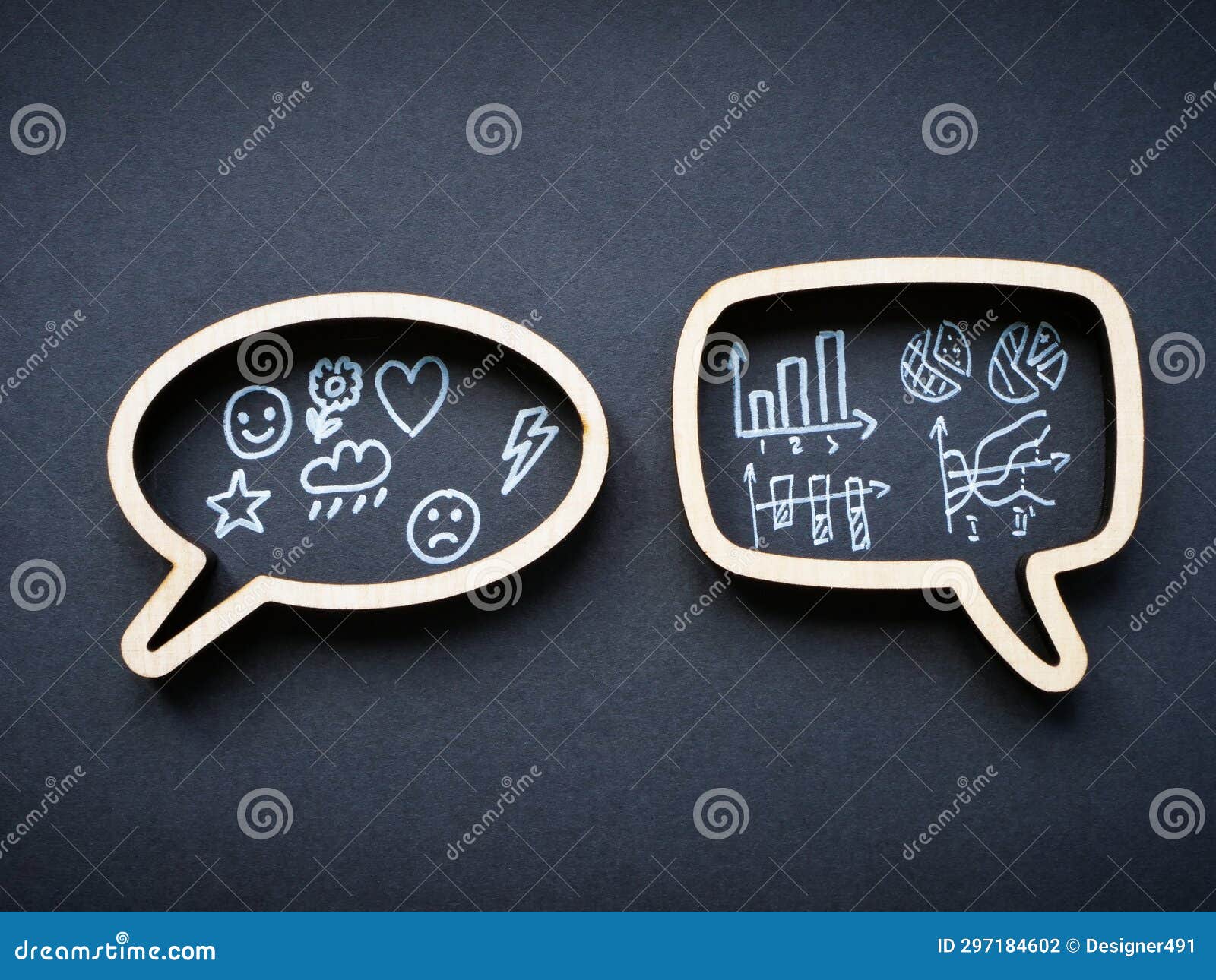 EQ and IQ Concept. Speech Bubbles with Charts. Stock Photo - Image of ...