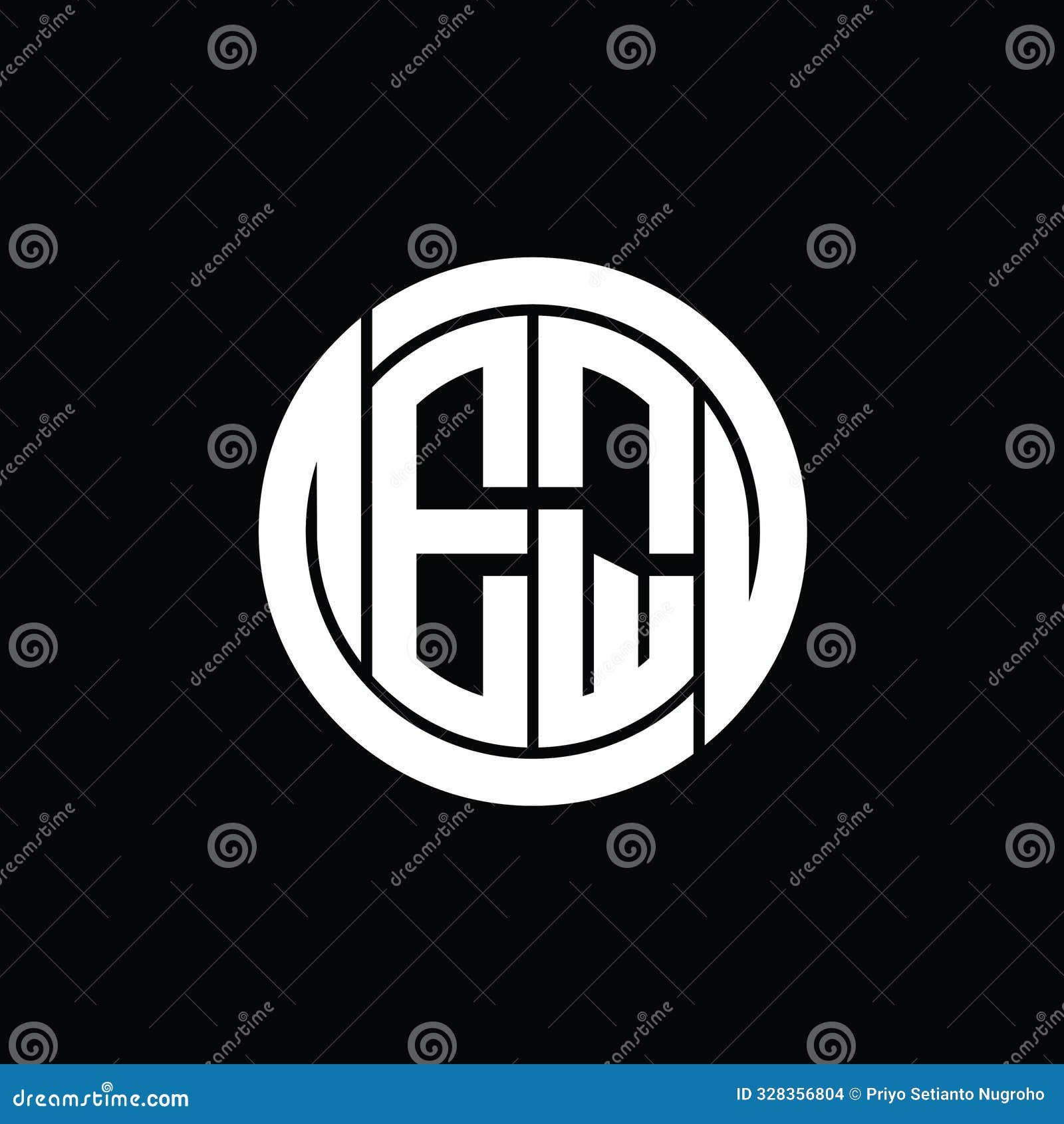 EQ Logo Monogram Shield Inside Circle Shape Vector Images Design ...