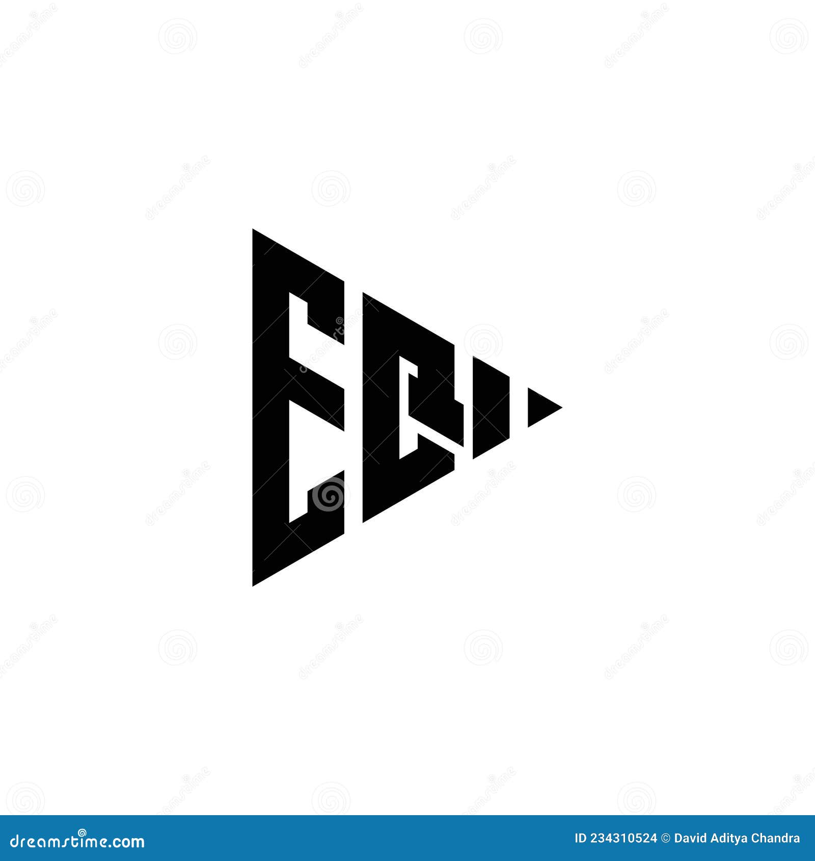EQ Logo Monogram Triangle Shape Play Button Stock Vector - Illustration ...