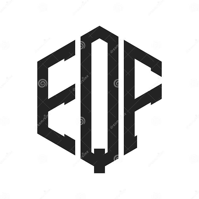 EQF Logo Design. Initial Letter EQF Monogram Logo Using Hexagon Shape ...