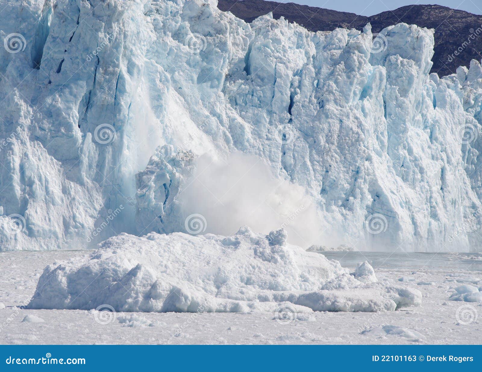 Eqi Glacier Calving, Greenland Stock Image - Image of crash, calving ...