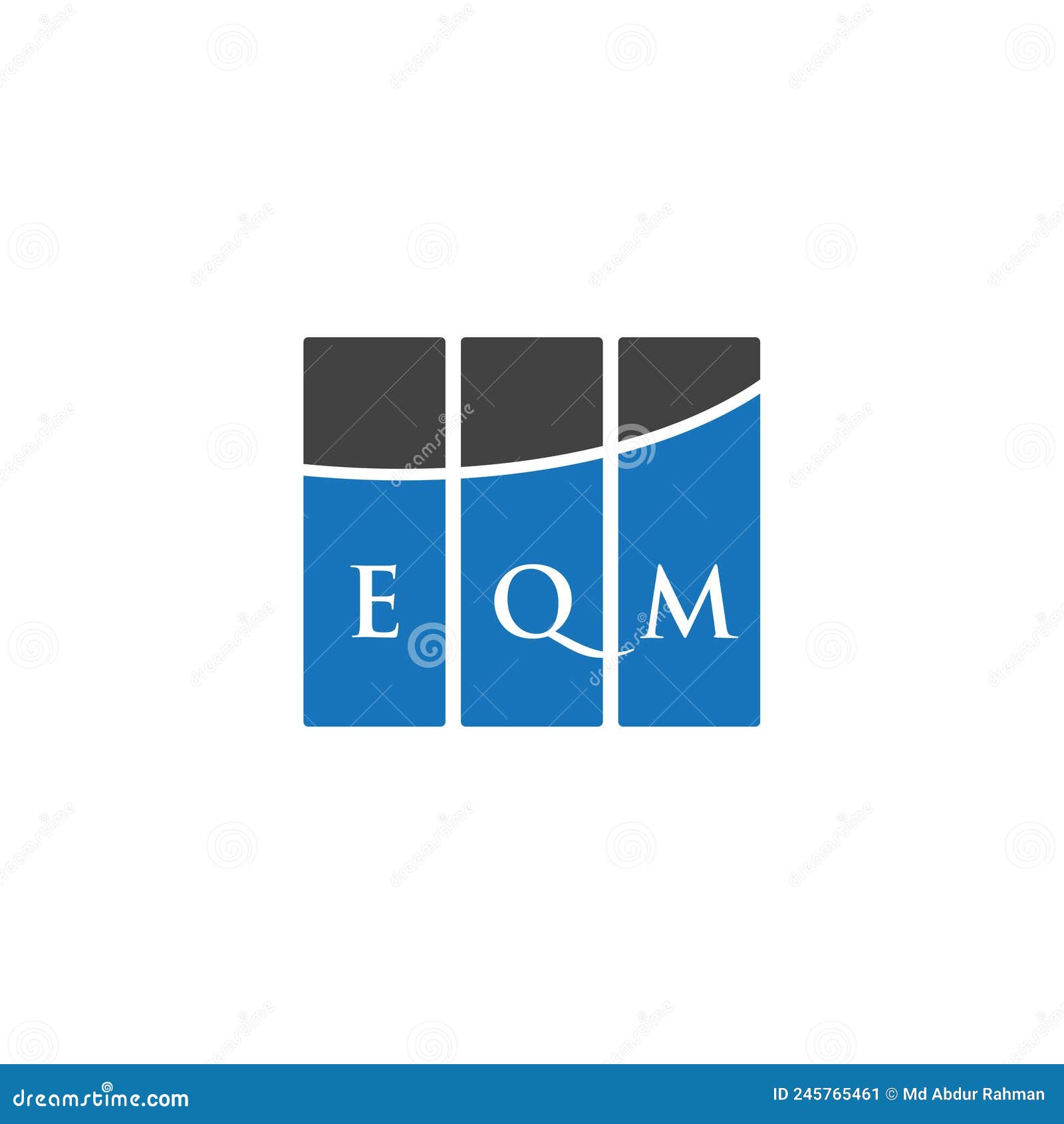 EQM Letter Logo Design on WHITE Background. EQM Creative Initials ...