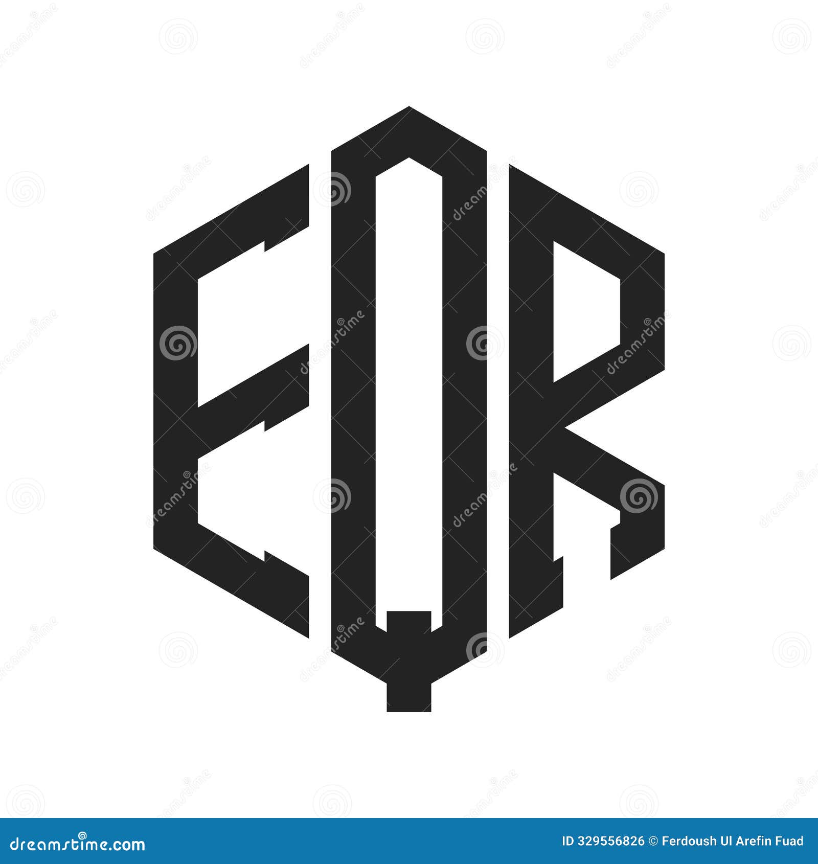 EQR Logo Design. Initial Letter EQR Monogram Logo Using Hexagon Shape ...