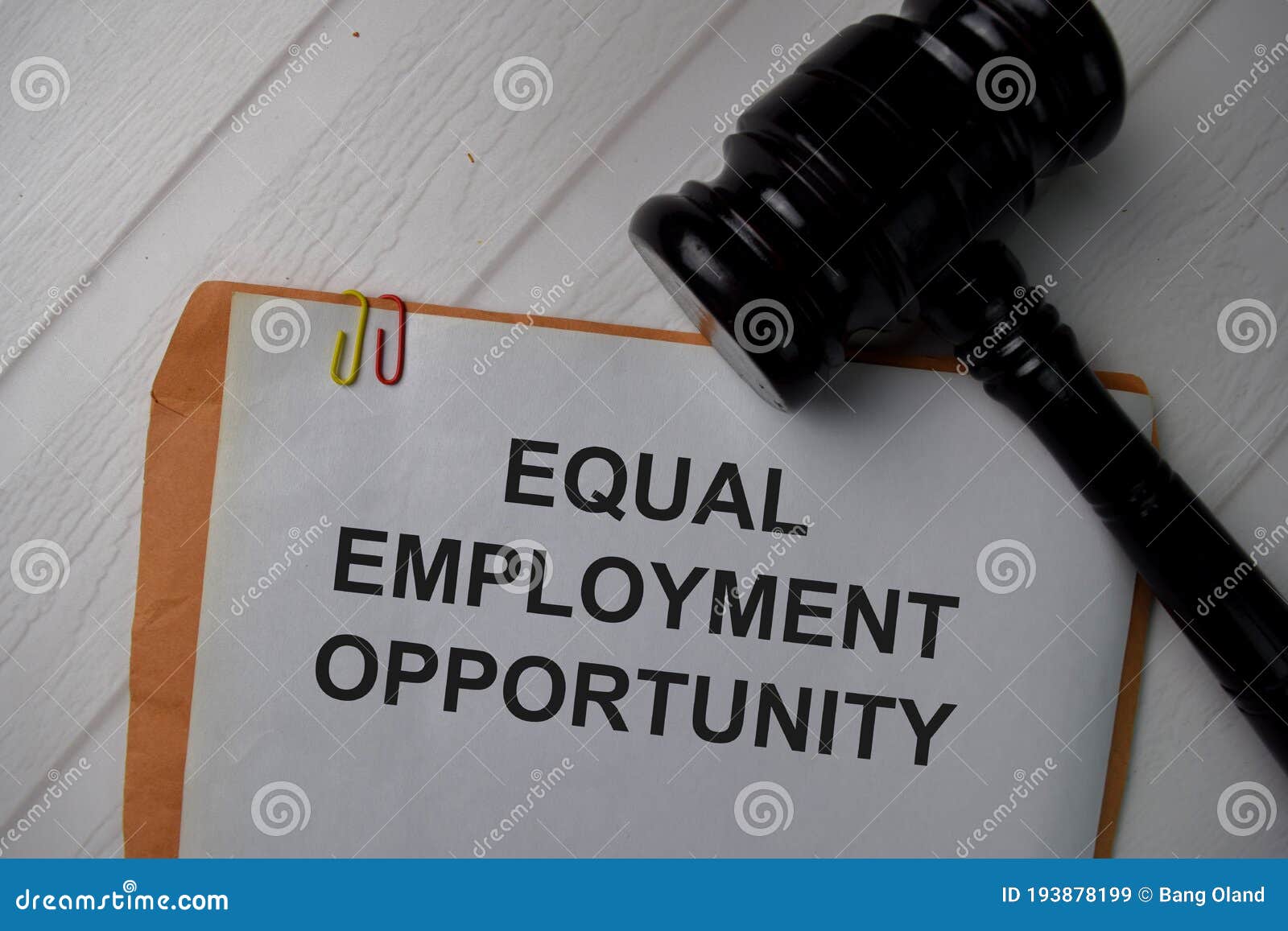 Equal Employment Opportunity Text Write on a Paperwork Isolated on ...