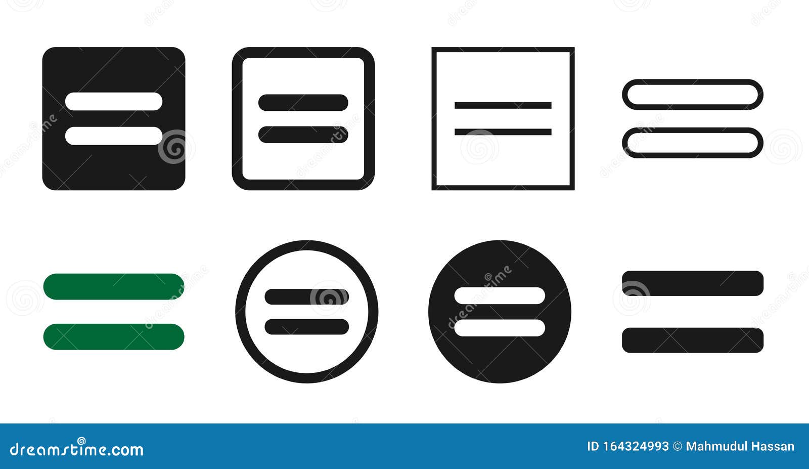 Equal Icon Set, Equal Icon Vector Illustration â€“ Vector Stock Vector ...