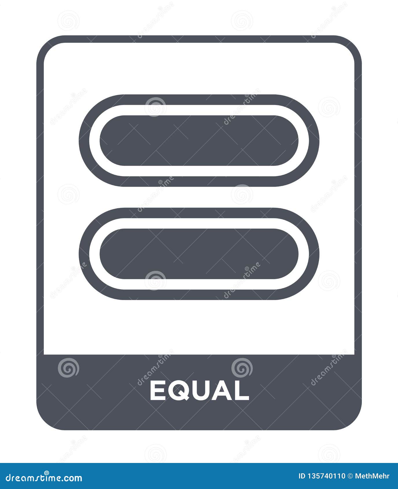 Equal Icon in Trendy Design Style. Equal Icon Isolated on White ...