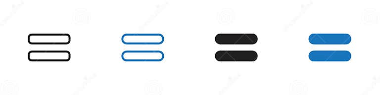 Equal Icon Vector Set Outline Stock Illustration - Illustration of ...
