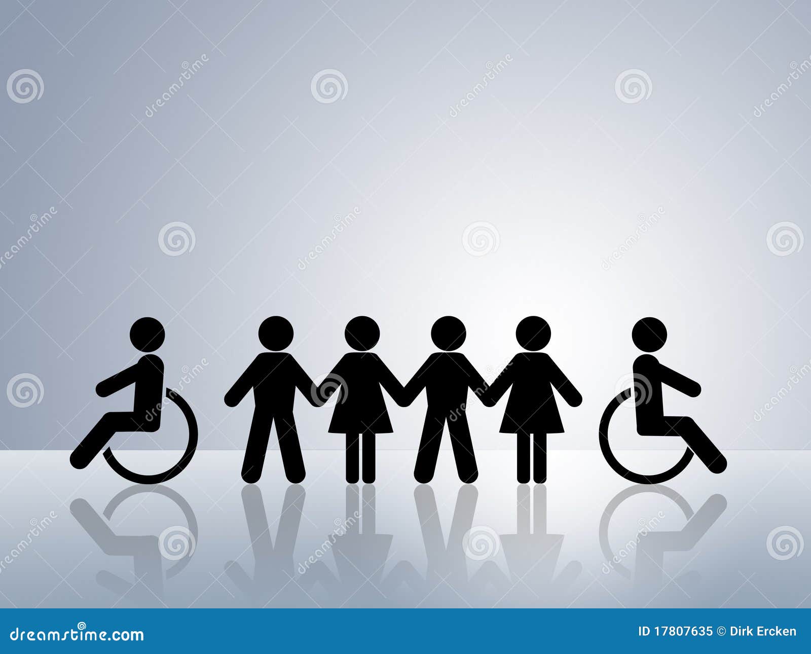 Equal Opportunities Disabled Wheelchair Equality Stock Illustration ...
