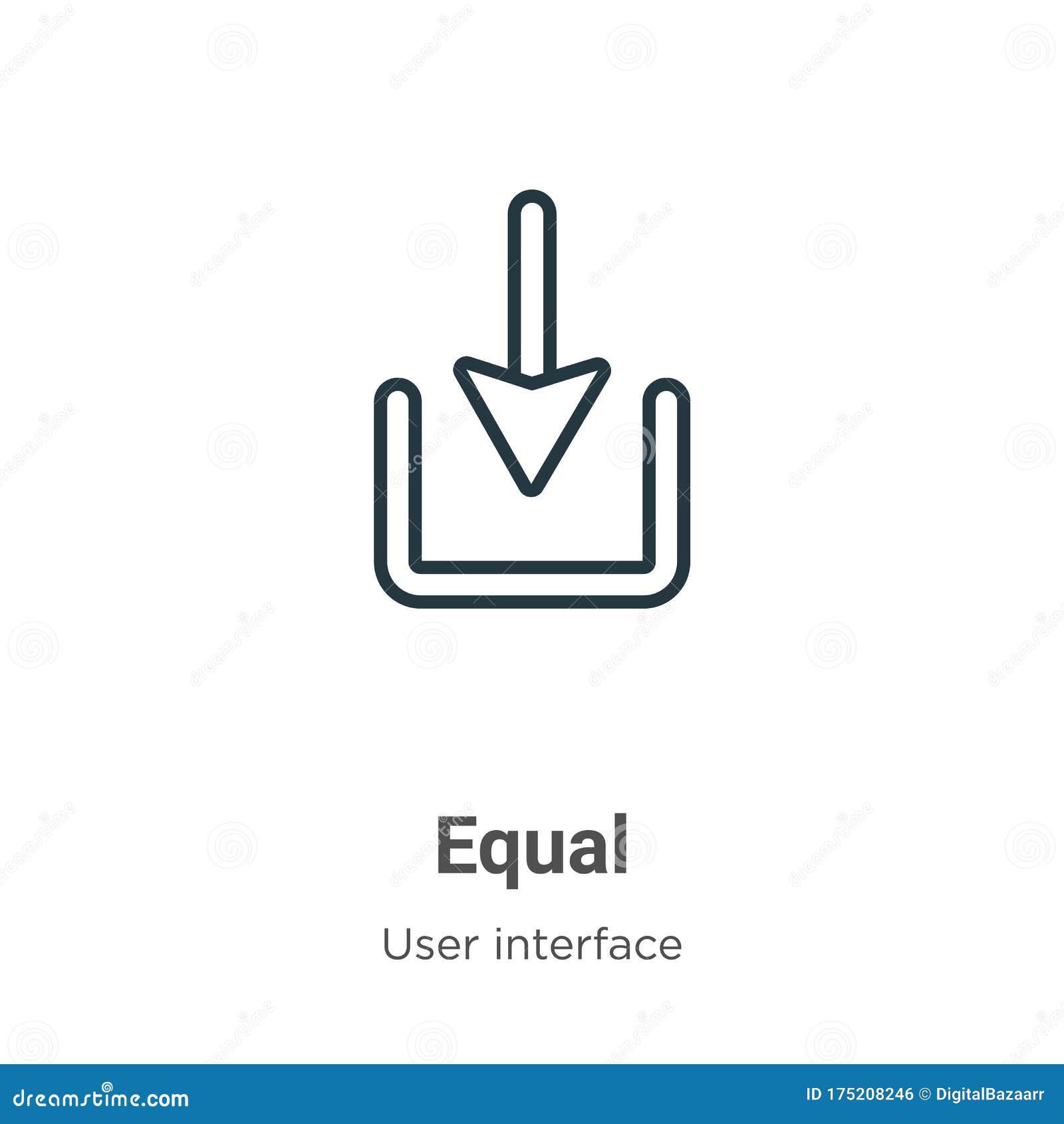 Equal Outline Vector Icon. Thin Line Black Equal Icon, Flat Vector ...
