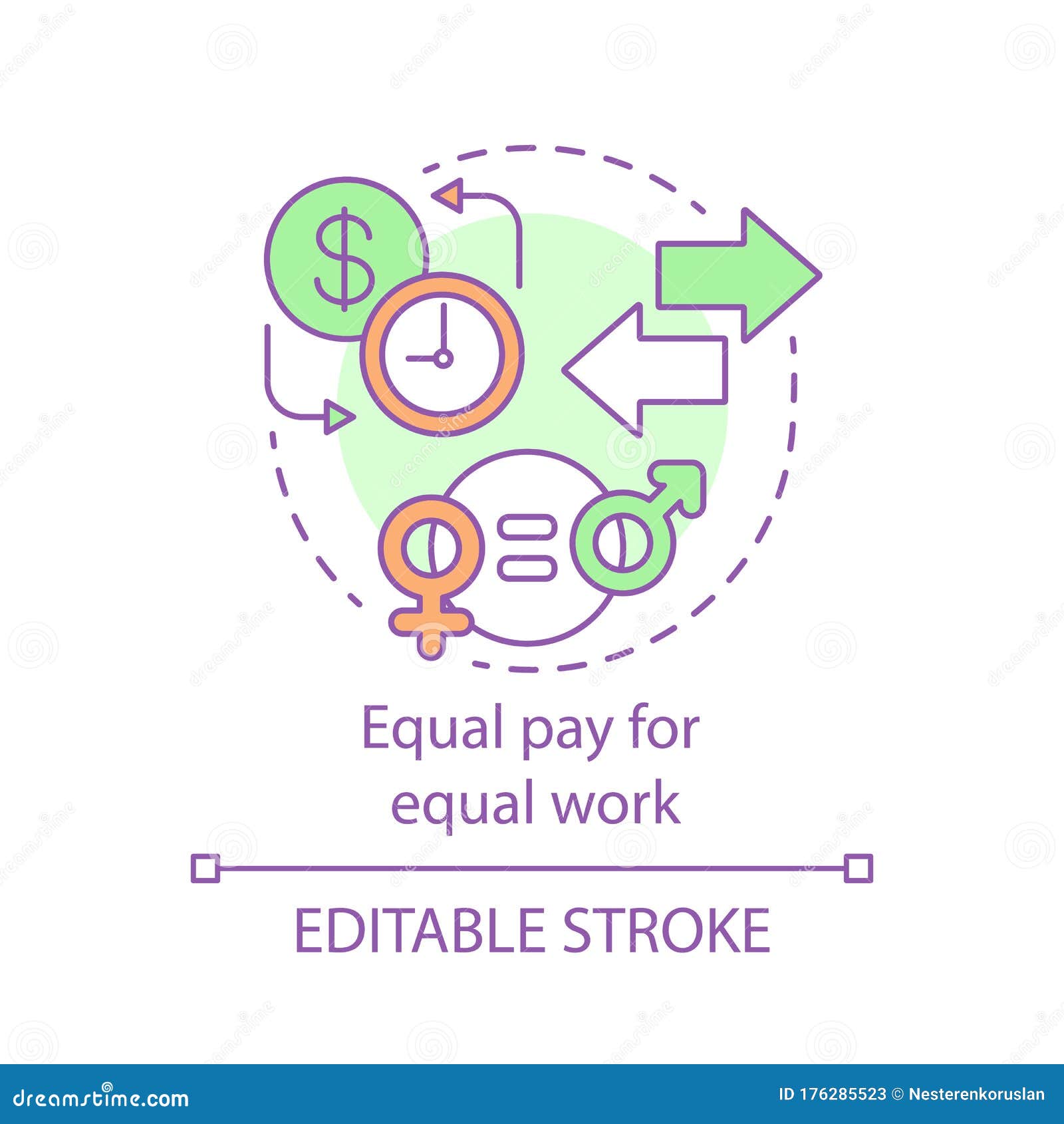 Equal Pay for Equal Work Concept Icon Stock Vector - Illustration of ...