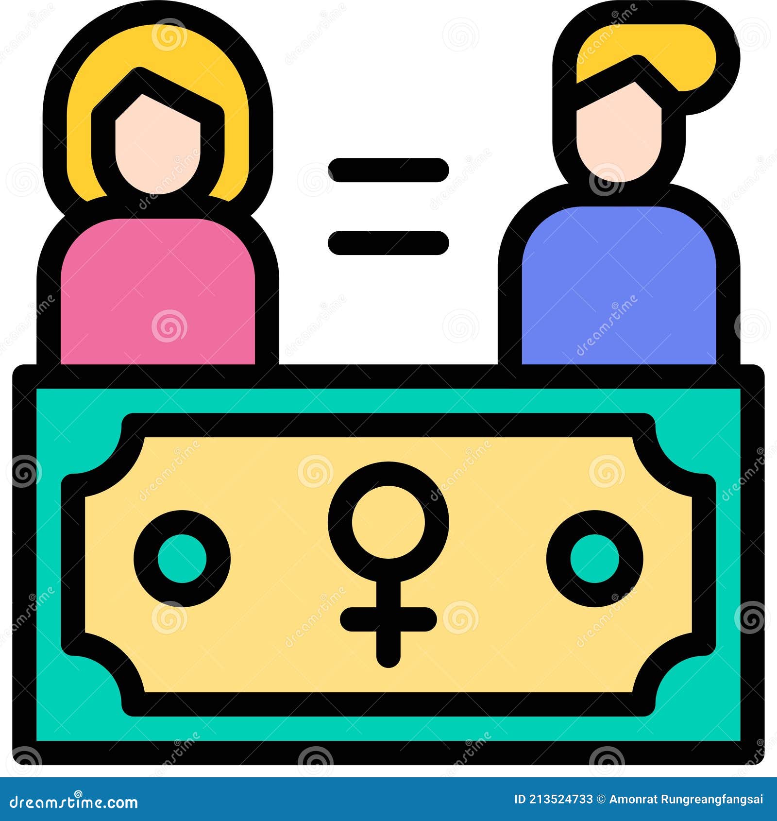 Equal Pay for Equal Work Icon, Feminism Related Vector Stock Vector ...