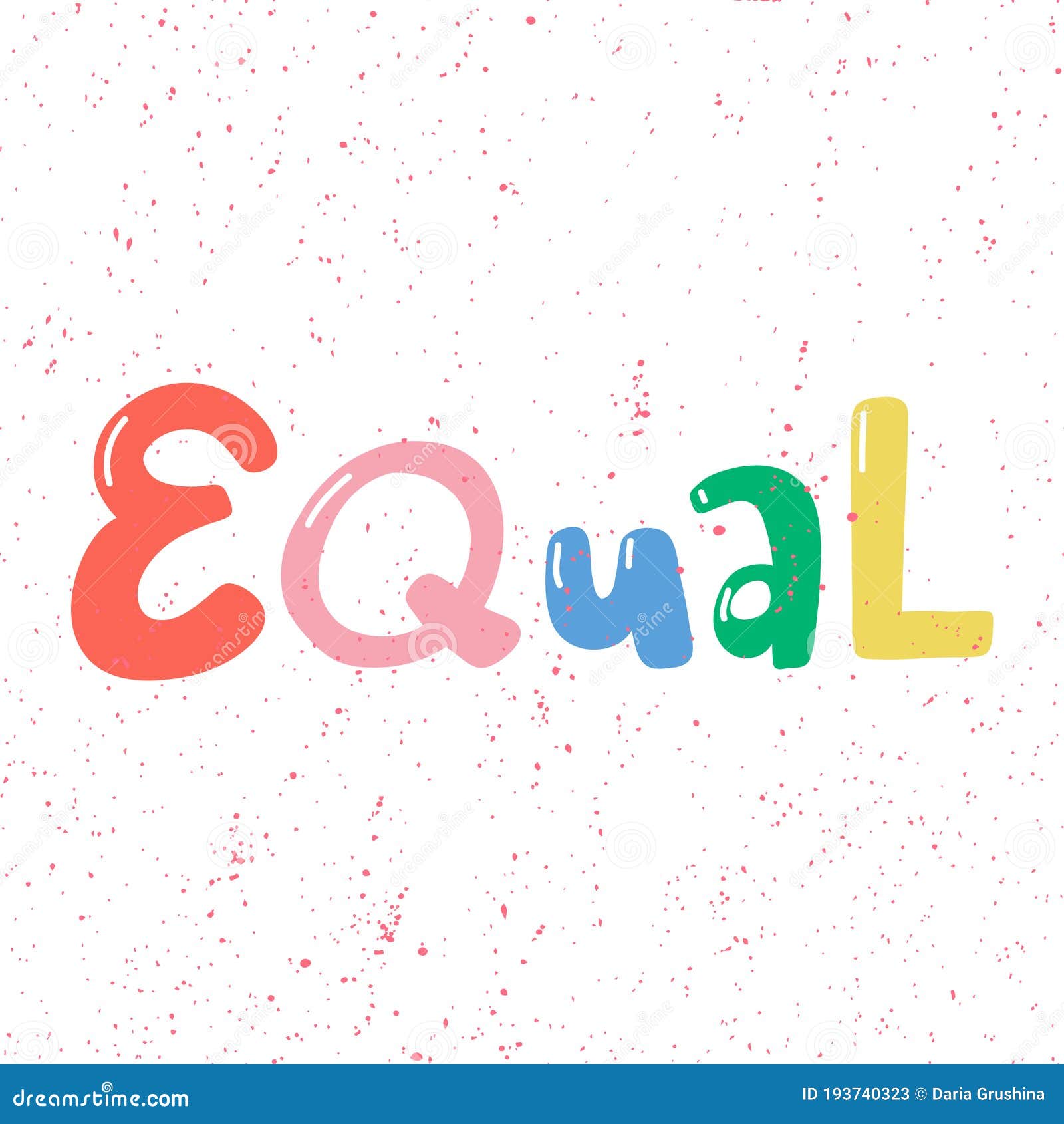 Equal. Placard Template with Calligraphic Design Flat Design Elements ...