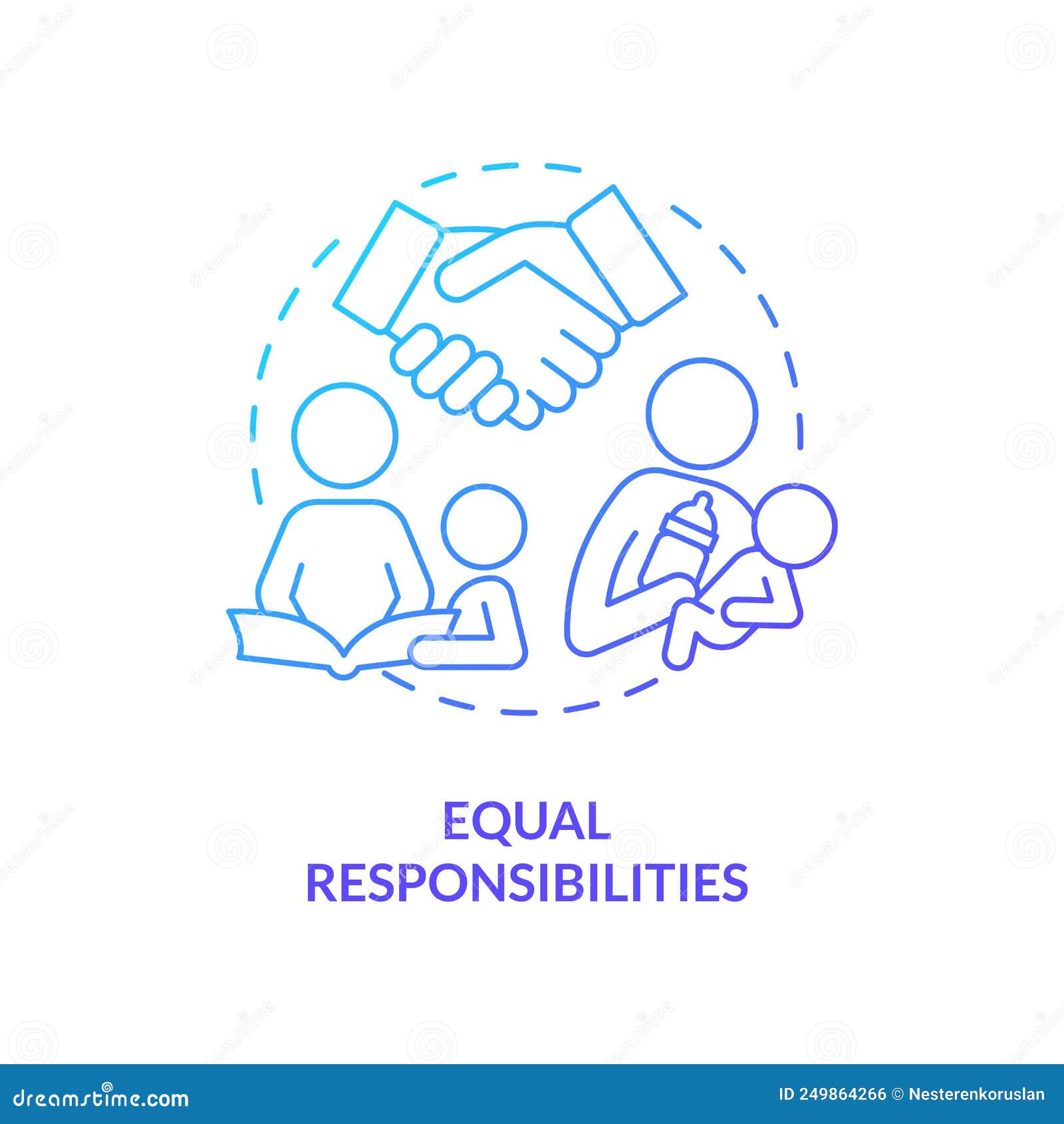 Responsibilities Blue Gradient Concept Icon Cartoon Vector ...