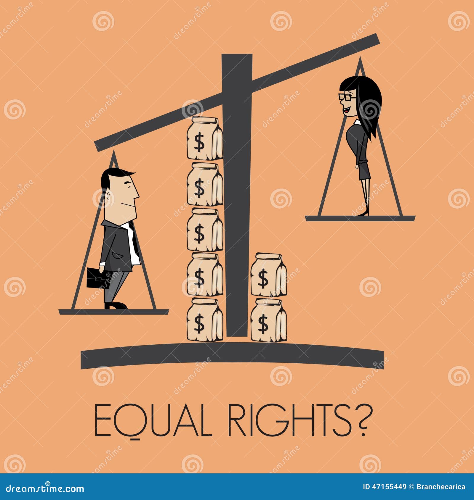 Equal rights stock vector. Illustration of balance, equal - 47155449