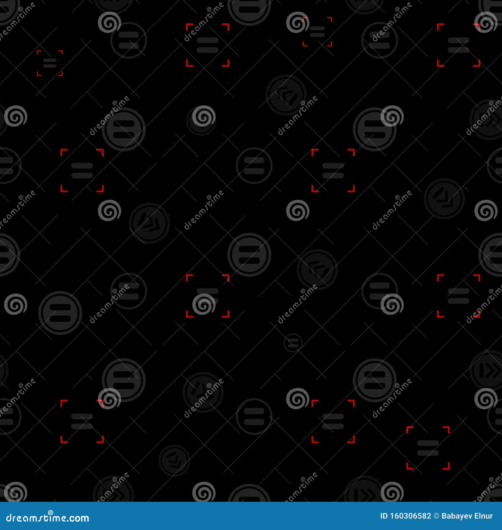 Equal Sign Seamless Pattern, Isolated on Black Background. Vector ...