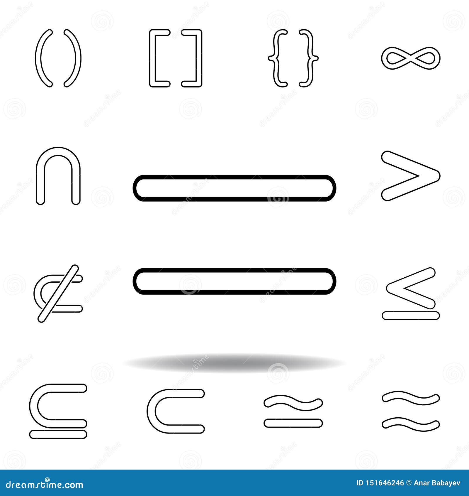 Equal Sign. Thin Line Icons Set for Website Design and Development, App ...