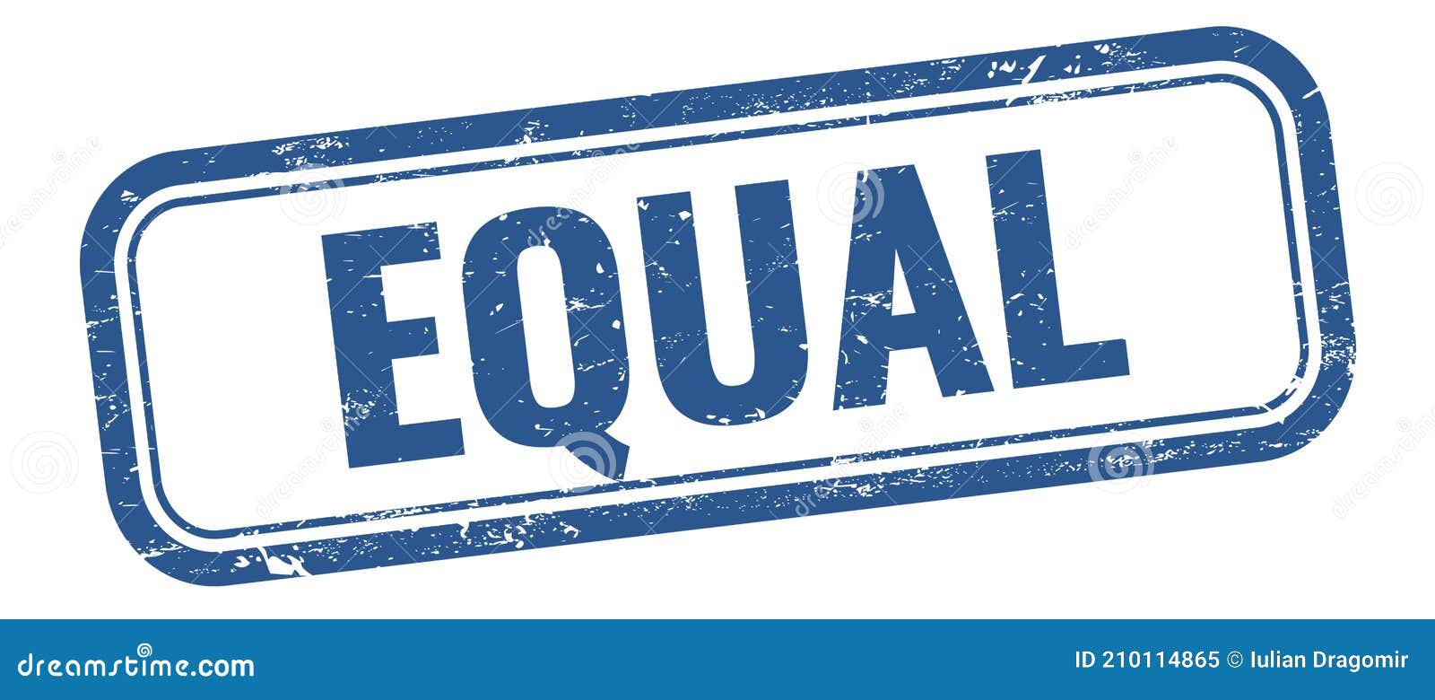 EQUAL Text on Blue Grungy Vintage Stamp Stock Illustration ...