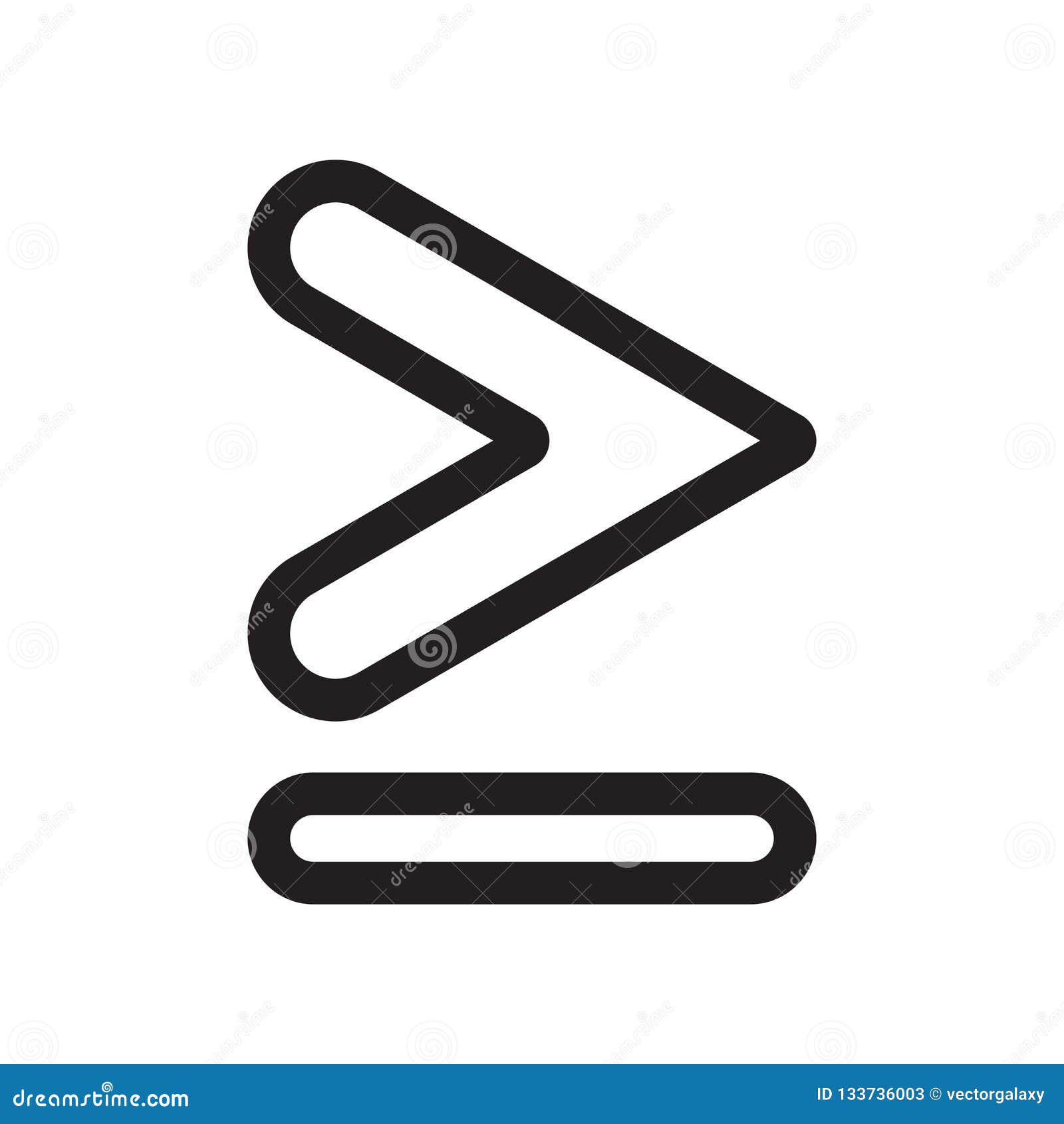 Is Equal To Or Greater Than Symbol Icon Vector Sign And Symbol Isolated On White Background Is