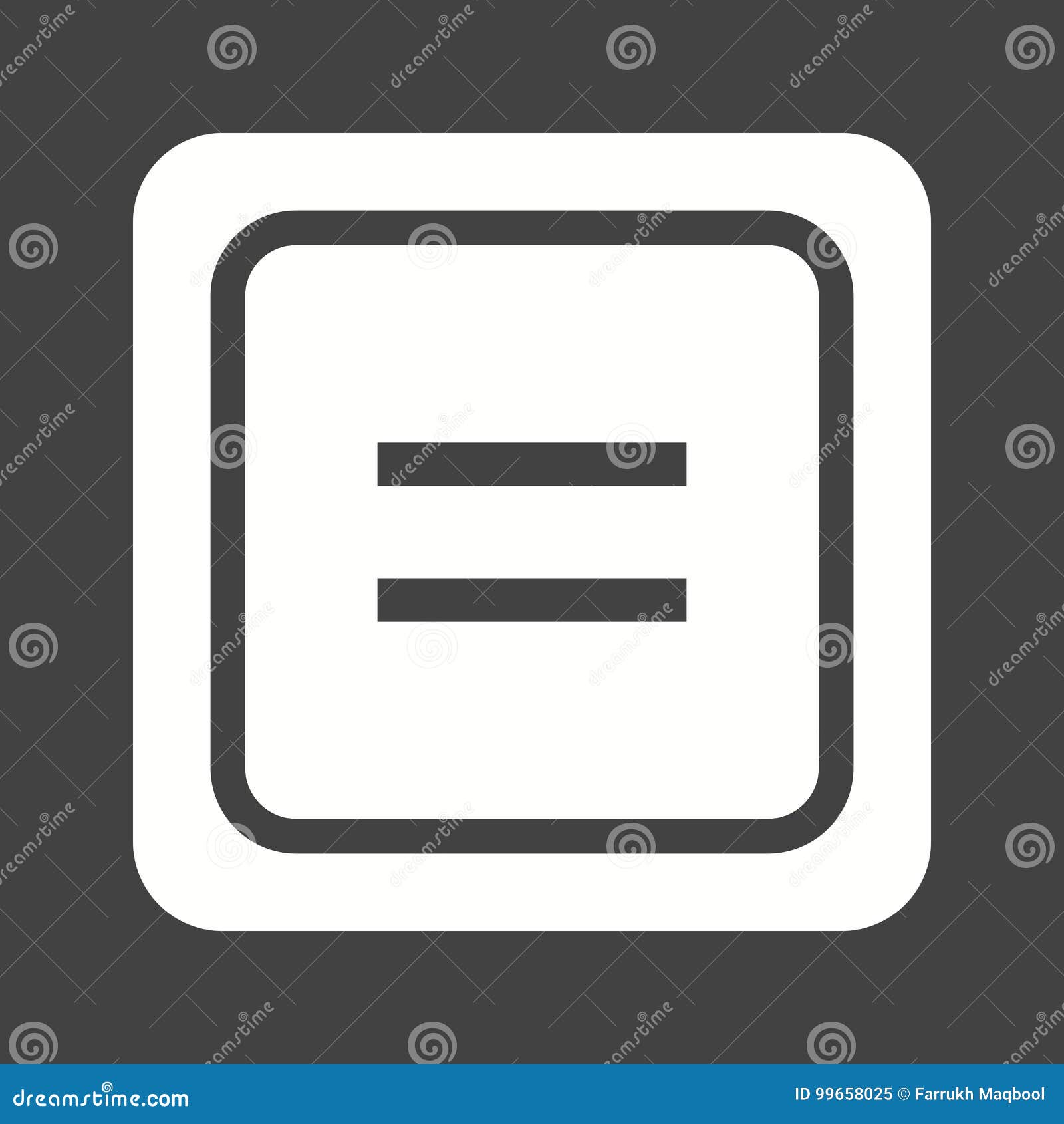 Equal to Symbol stock vector. Illustration of addition - 99658025