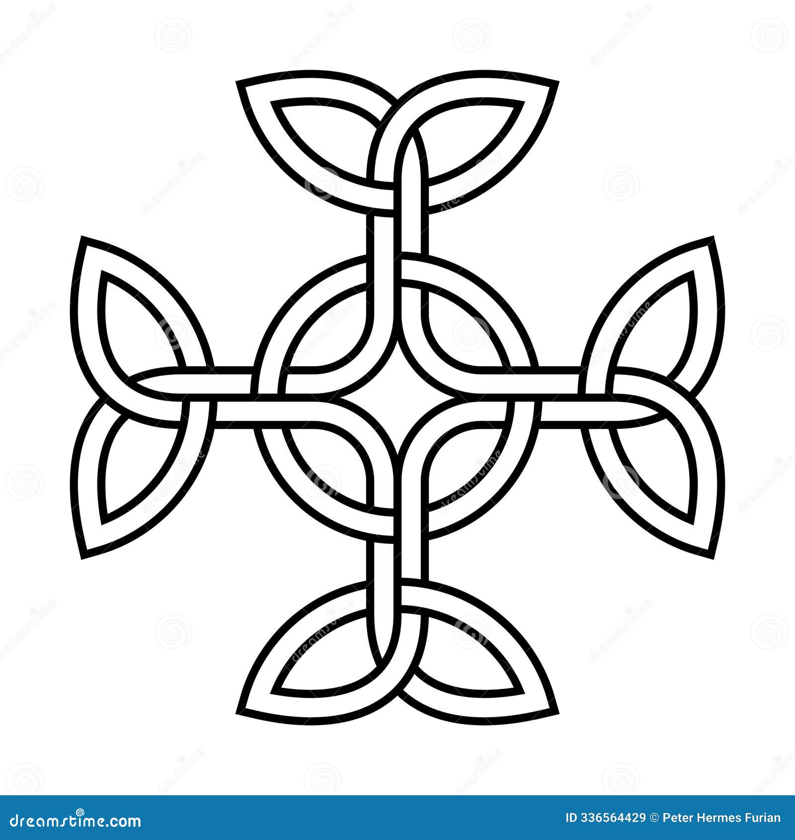 Interlaced Cross with Arms of Equal Arms in Celtic Style Stock ...
