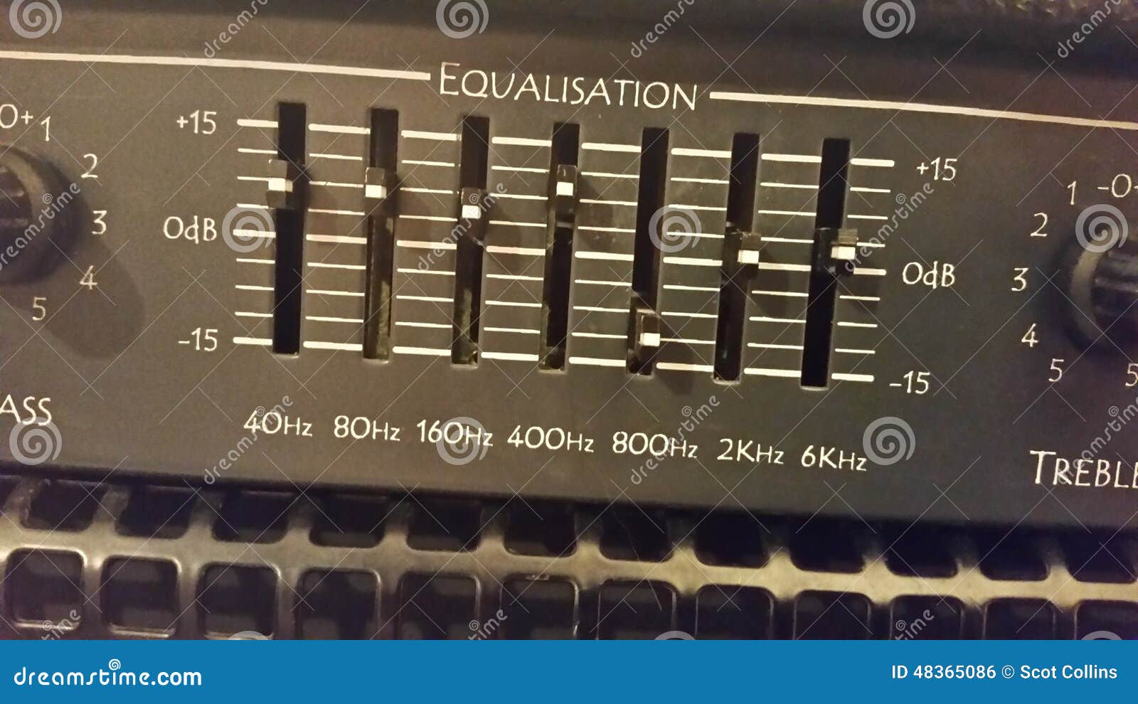 Equaliser for Guitar Amplifier Stock Photo - Image of white ...