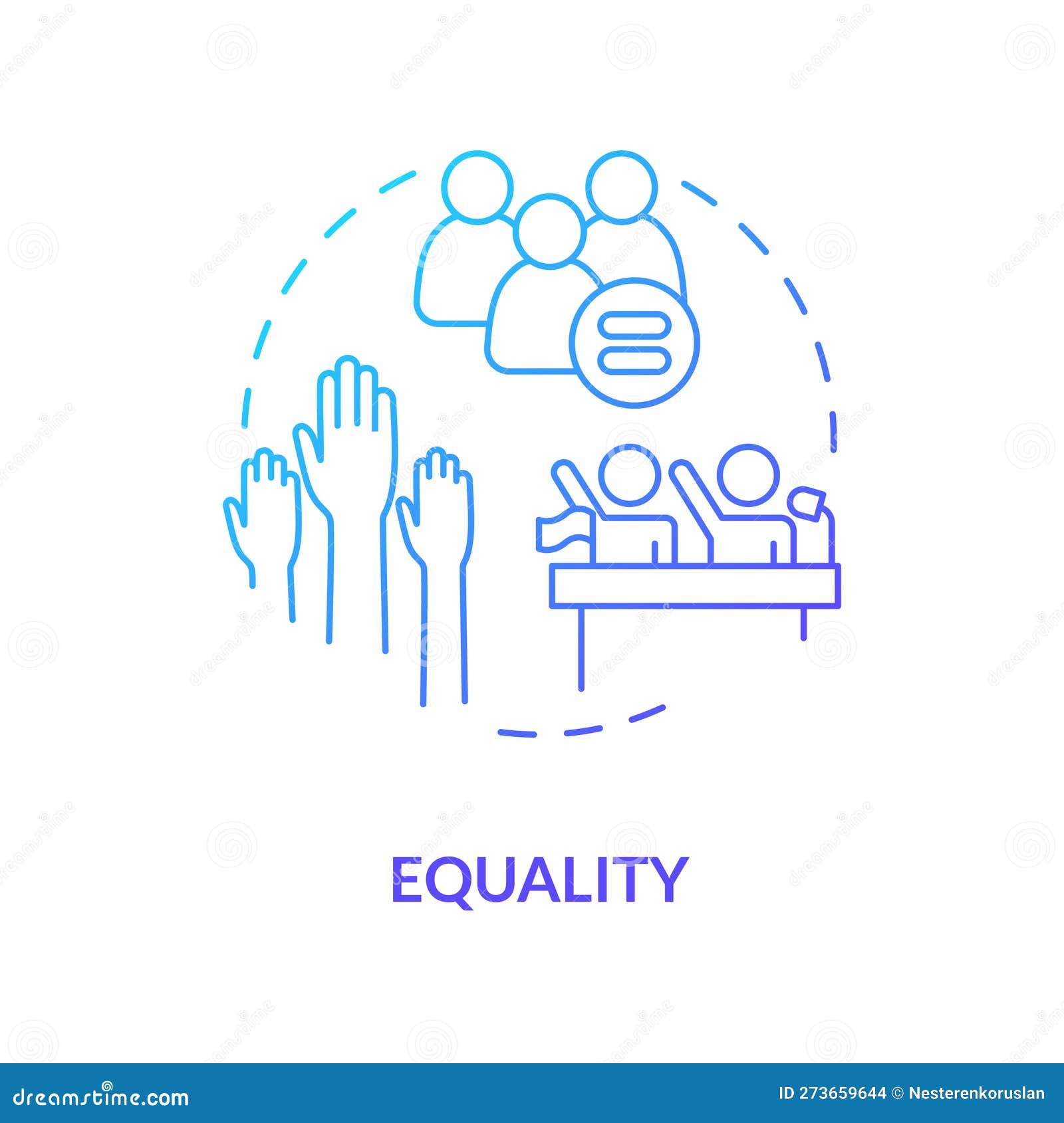 Equality Blue Gradient Concept Icon Stock Vector - Illustration of icon ...