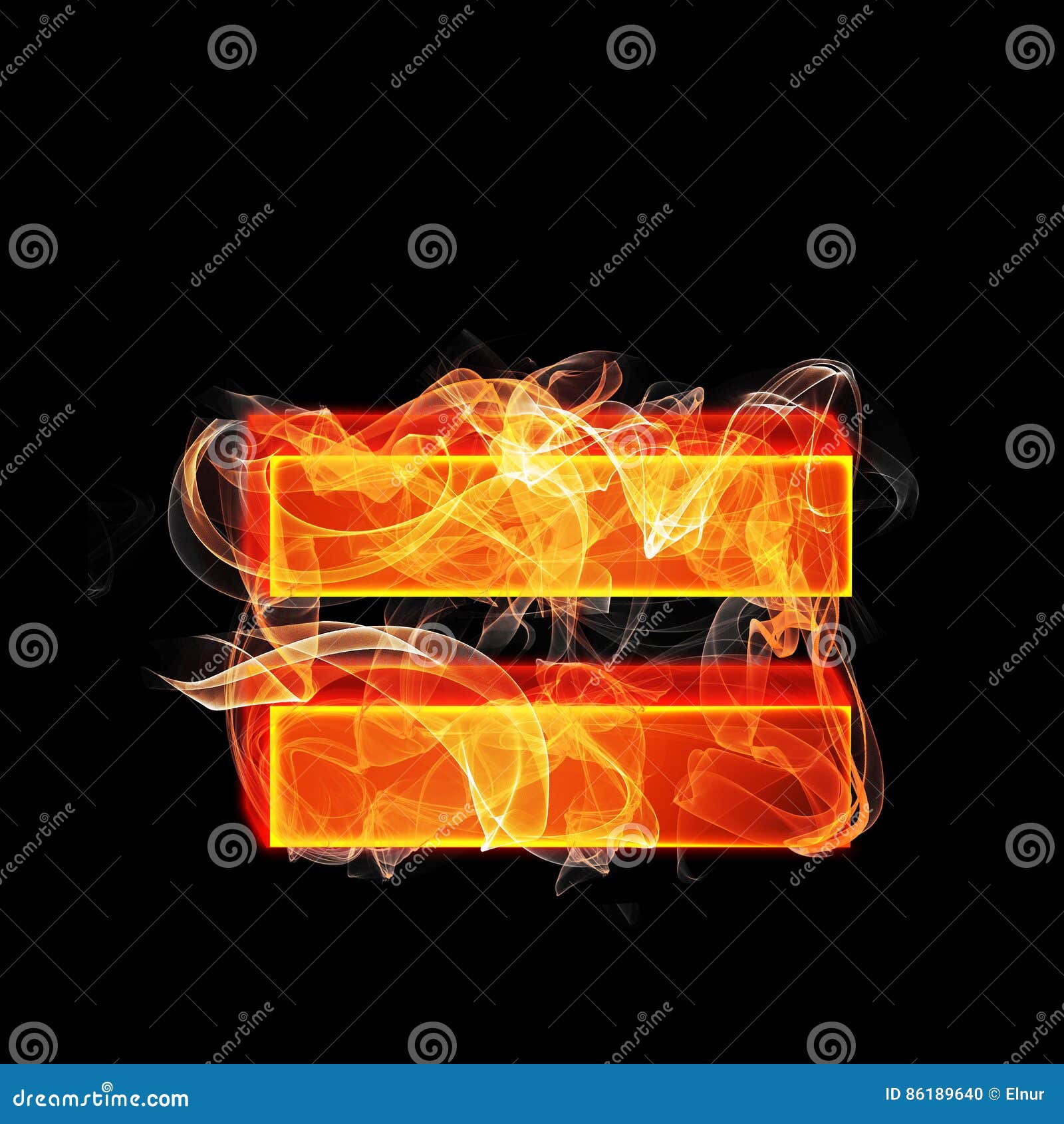 The Equality Burning Sign Isolated on Black Stock Illustration ...